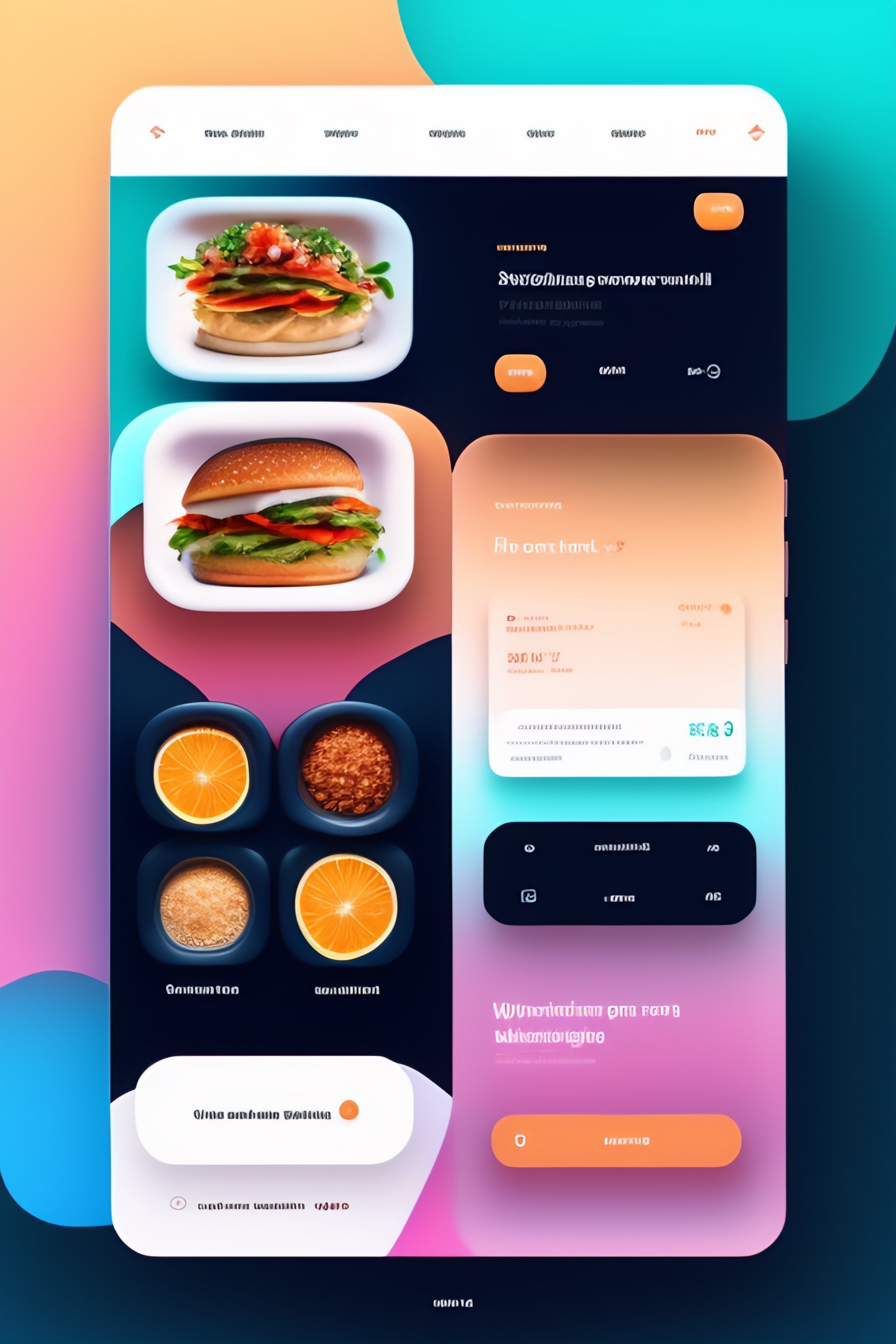 Lexica - UI design kit, food, behance, dribbble