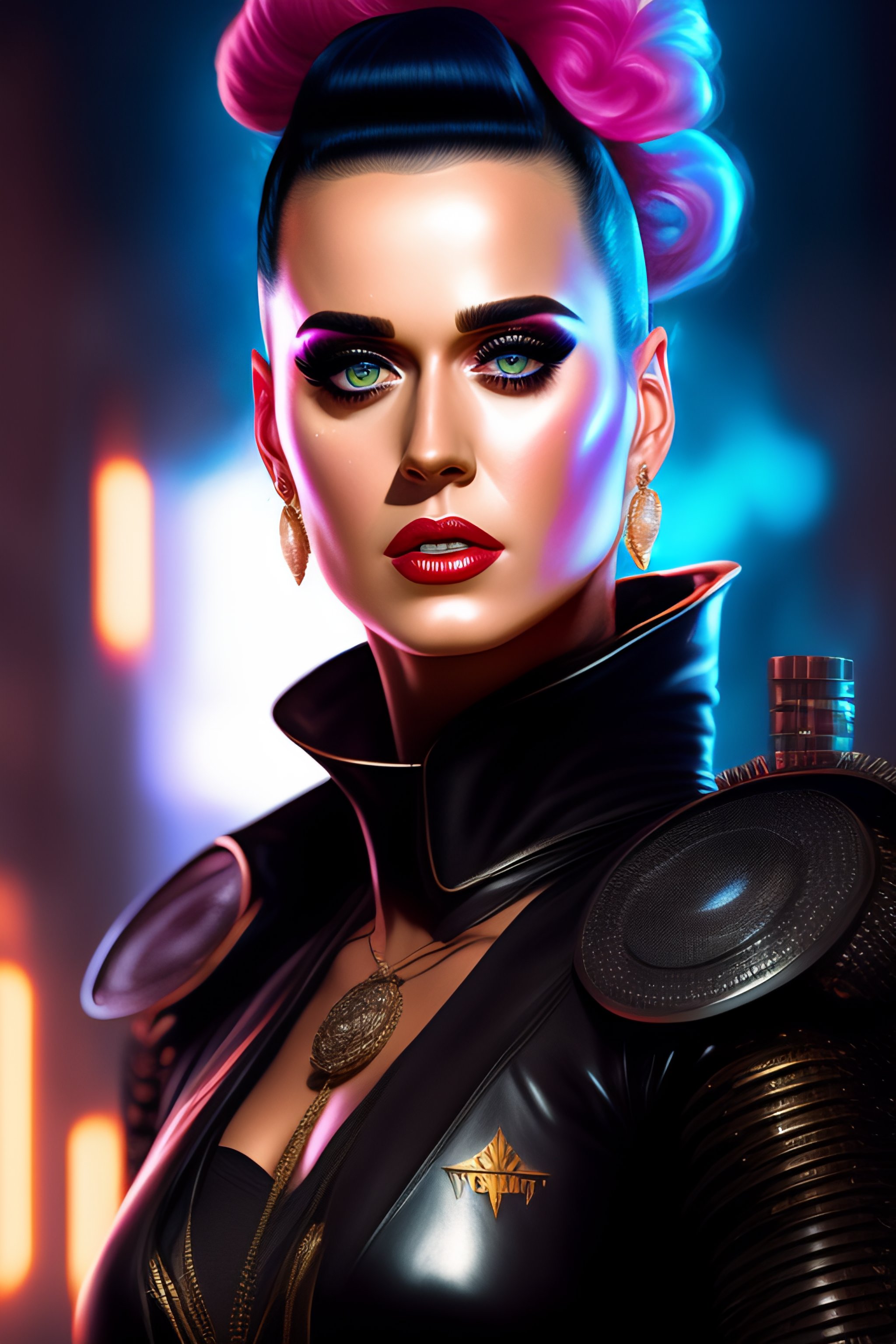 Lexica - A portrait of Katy Perry as the terminator fantasy character ...