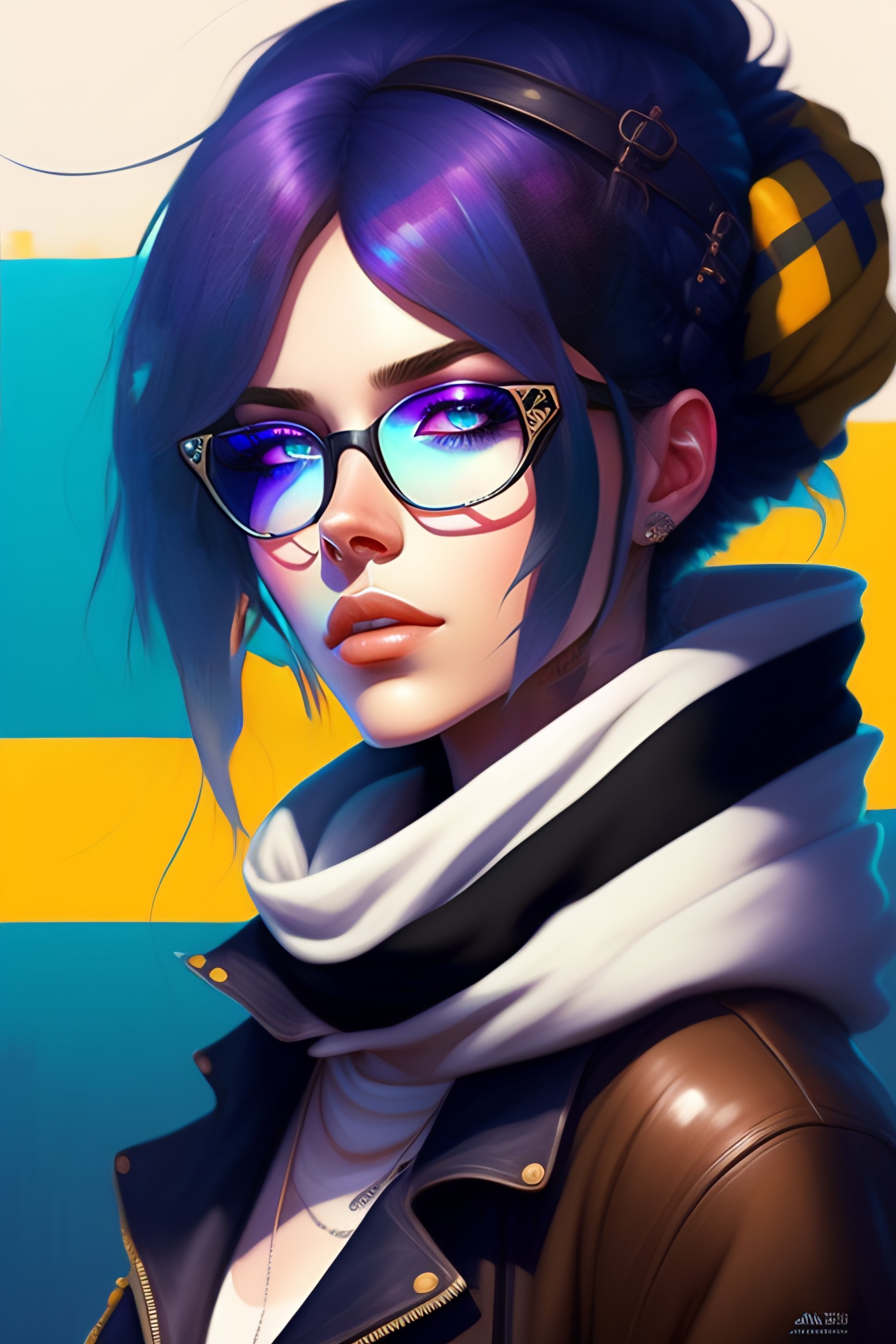 Lexica - Highly detailed portrait of a sewer emo punk lady student ...