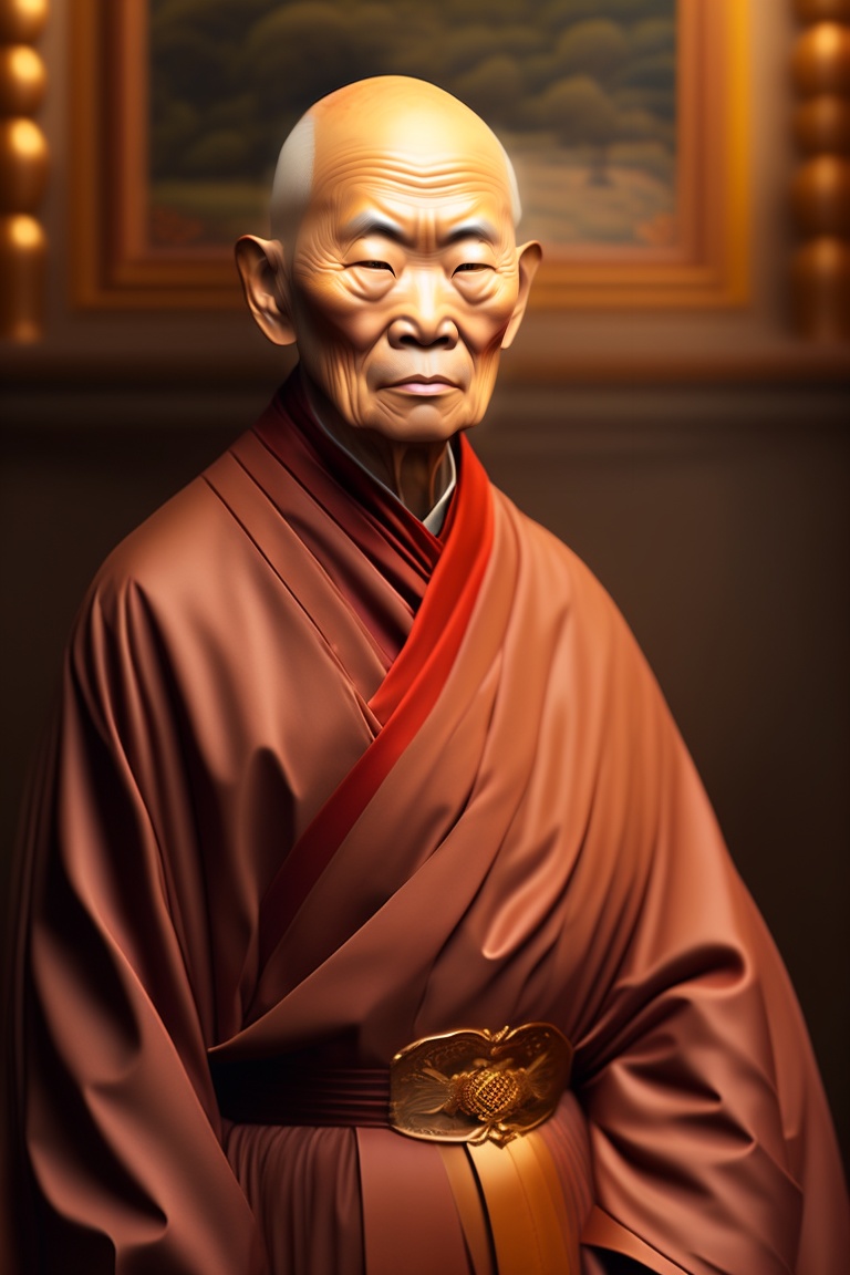 Lexica - Old, bald, Asian man, monk, pale, gaunt, skinny, unnaturally ...