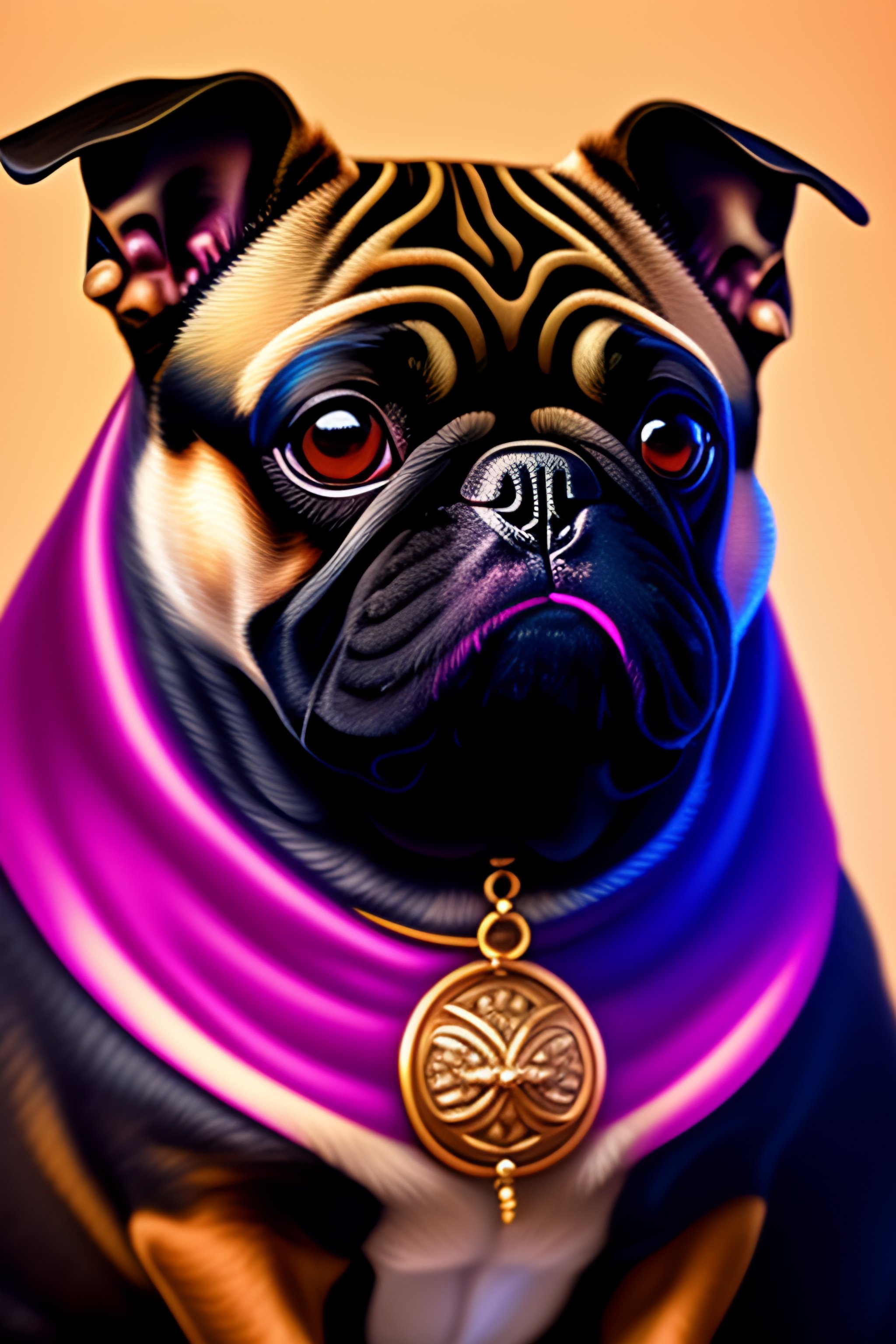 Lexica - Anthropomorphic highly detailed group portrait of demonic pug ...