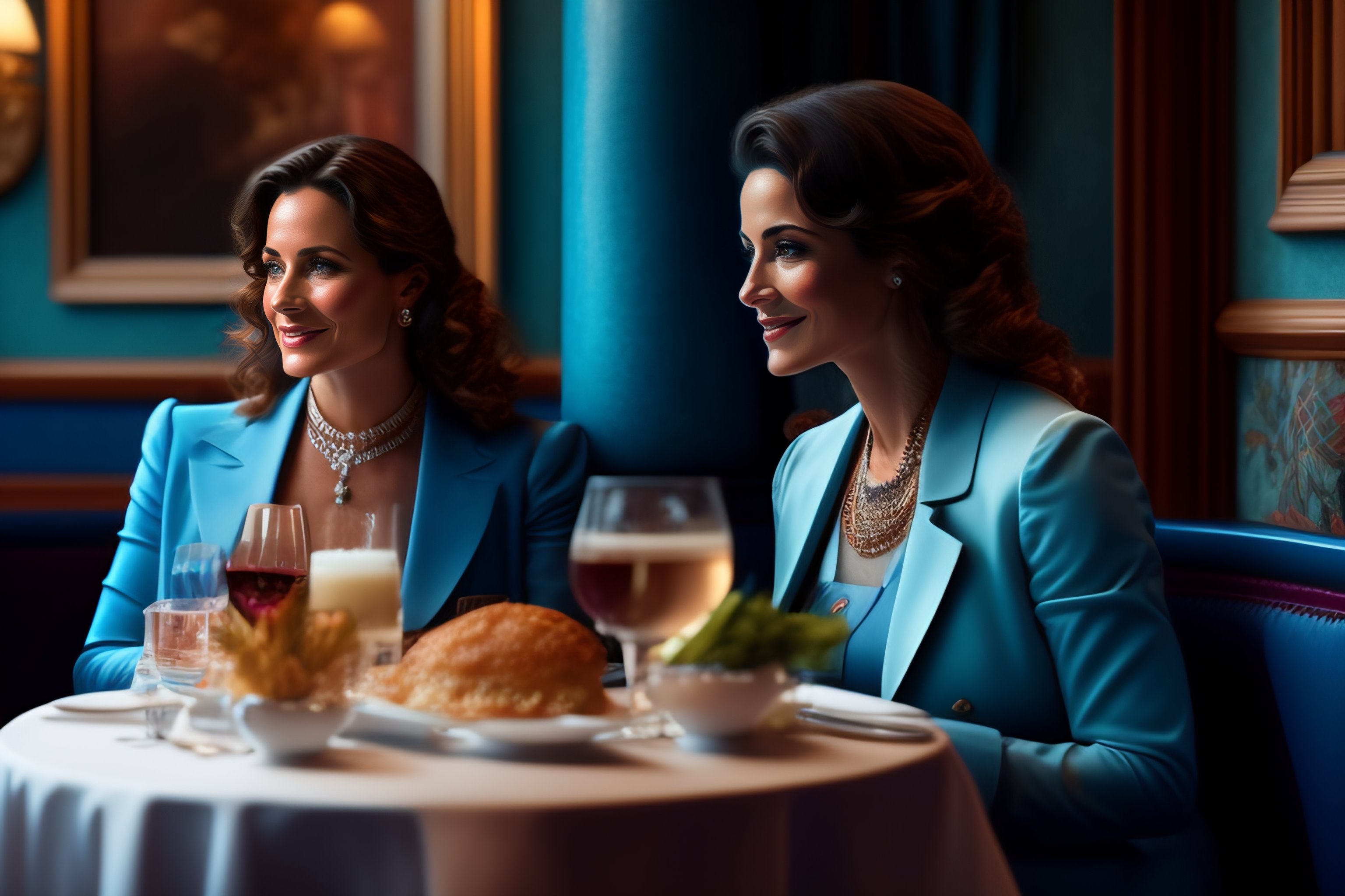 Lexica - Clara Campoamor and Victoria Kent dining in a restaurant ...