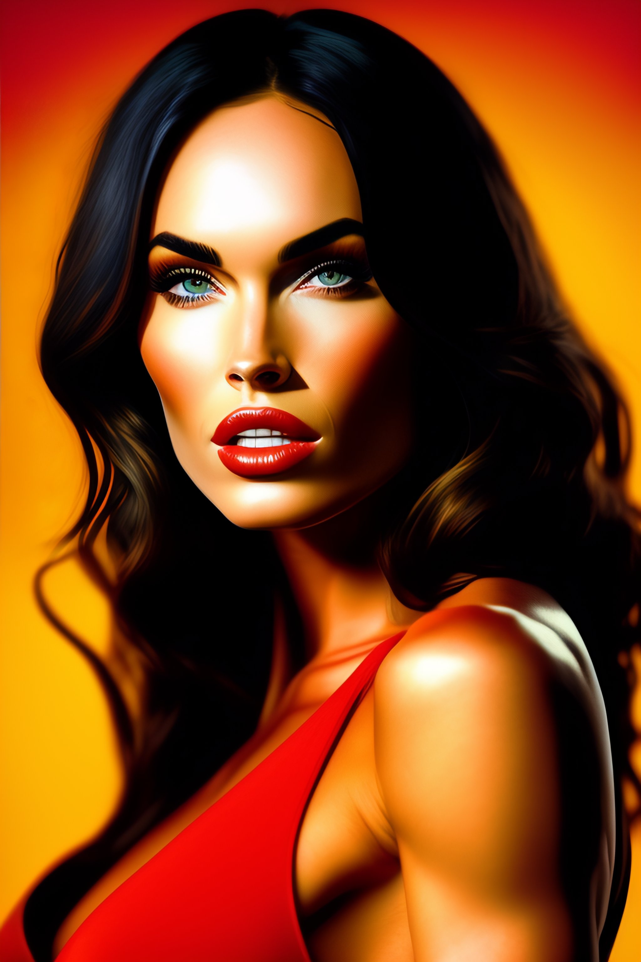 Lexica - Portrait of megan fox with semi opened mouth, intricate ...