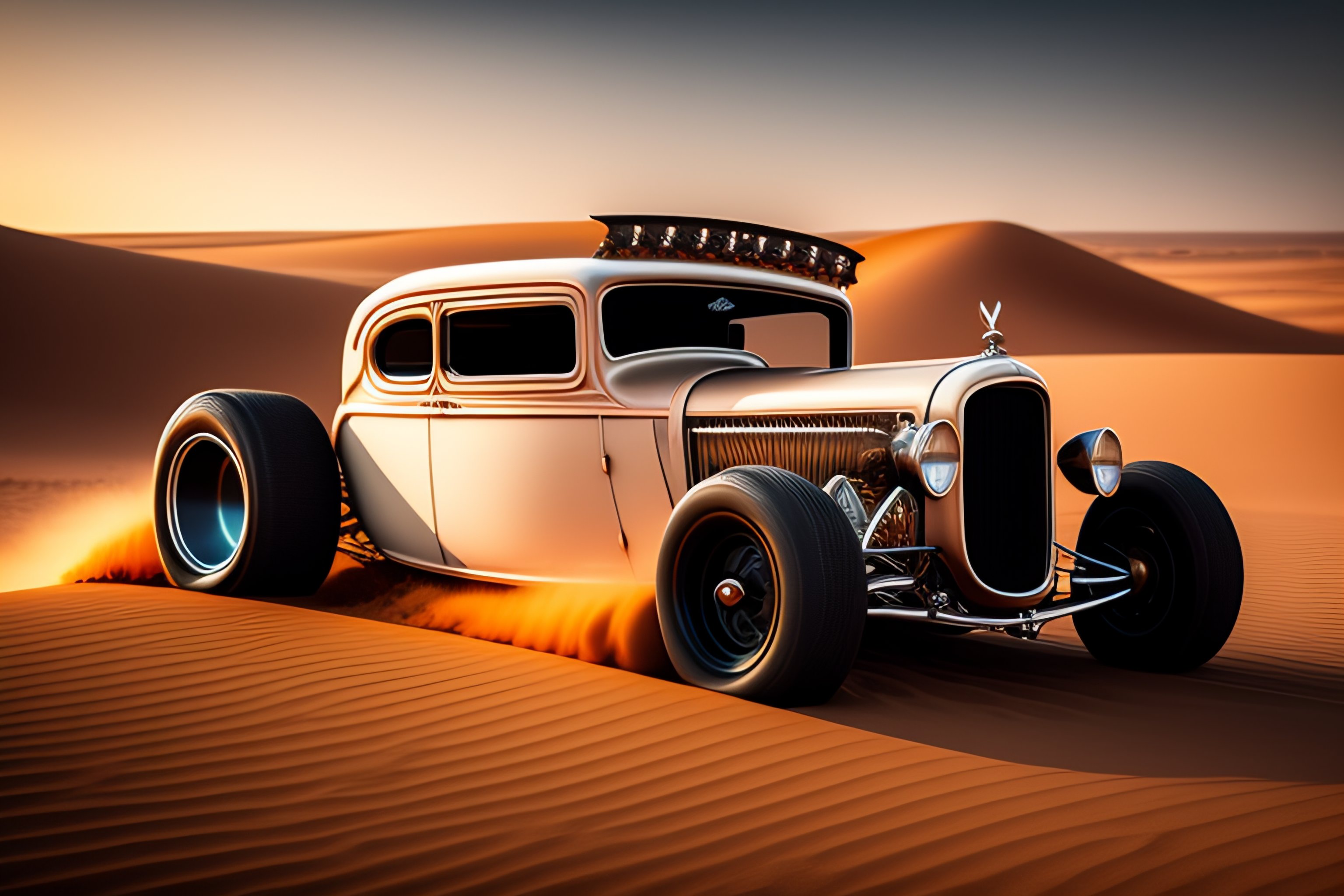Lexica - Hot rod bone shaker no deserto, tempestade de areia, ultra ...