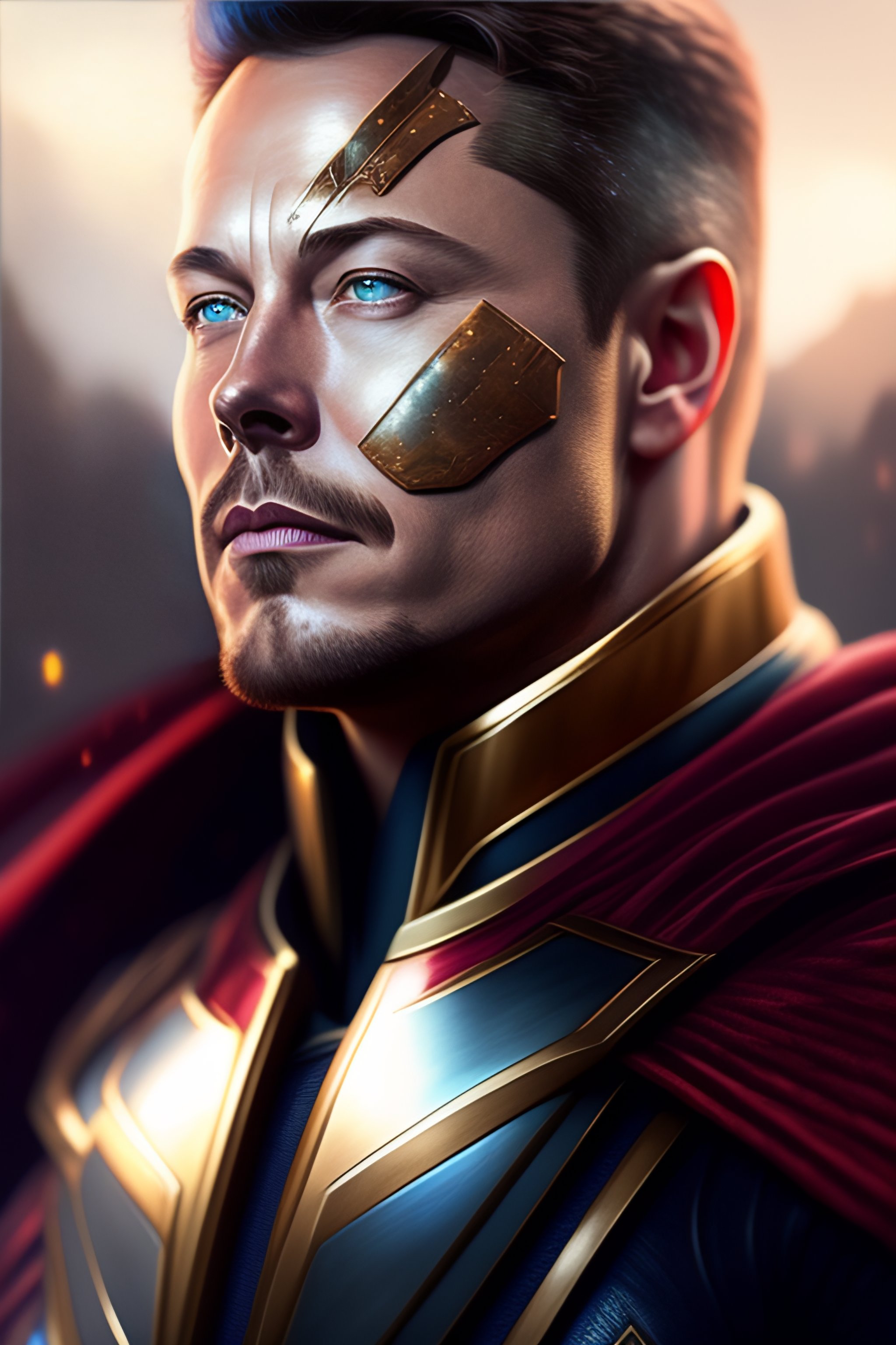 Lexica - Elon musk as thor, realistic portrait, symmetrical, highly ...
