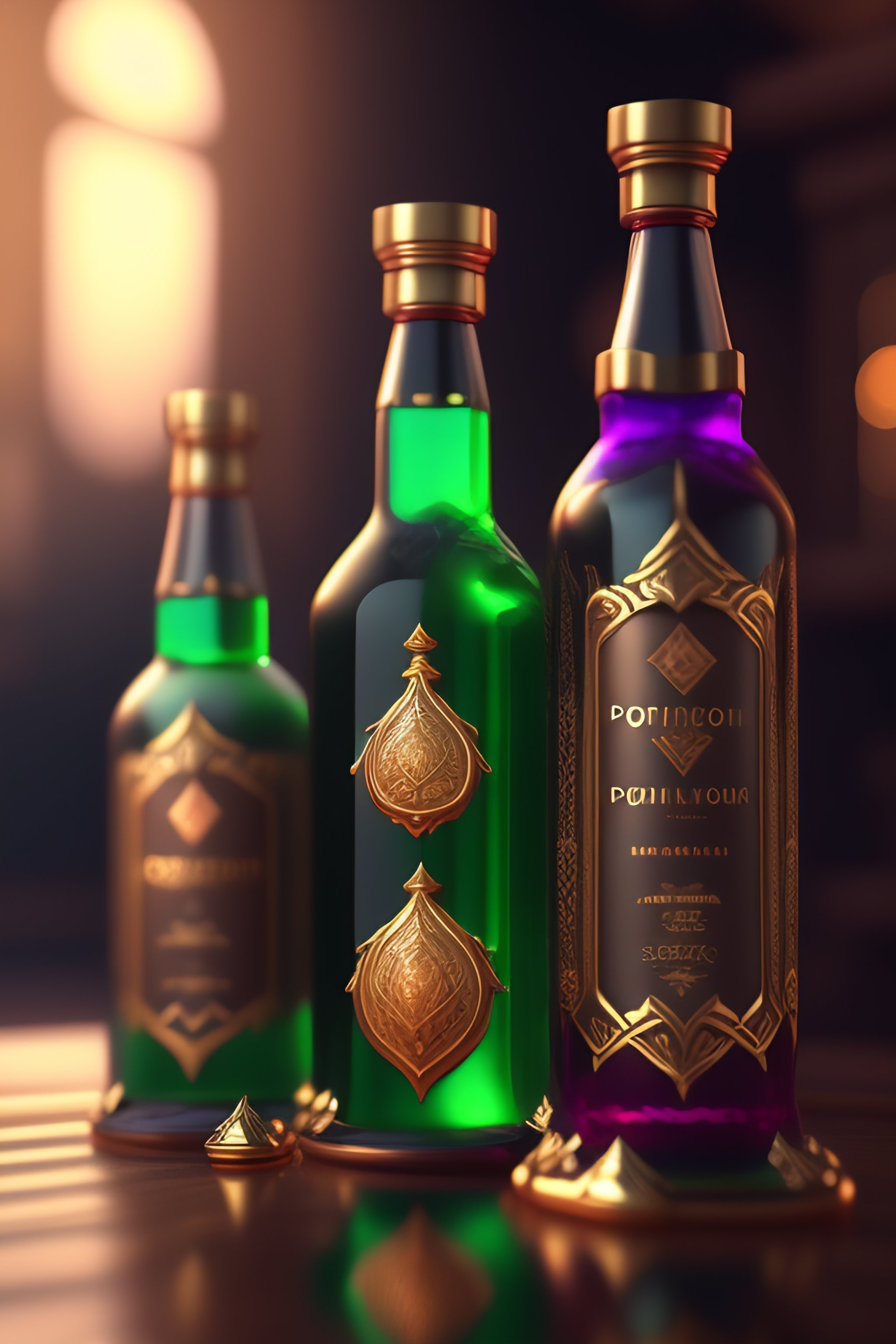 Lexica - Concept art; video game potions; intricate elegant bottles ...