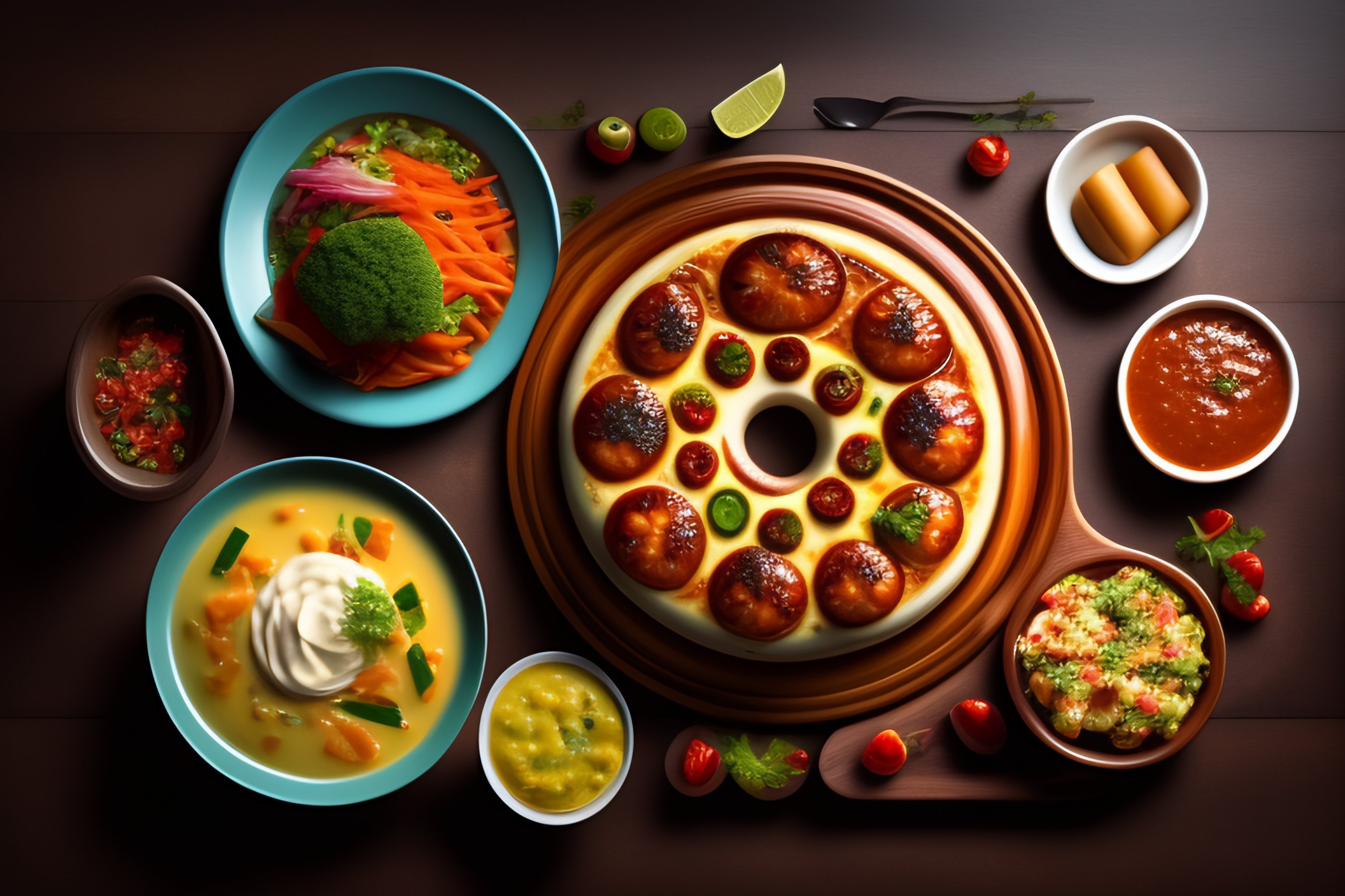 Lexica - Top view table full of delicious food