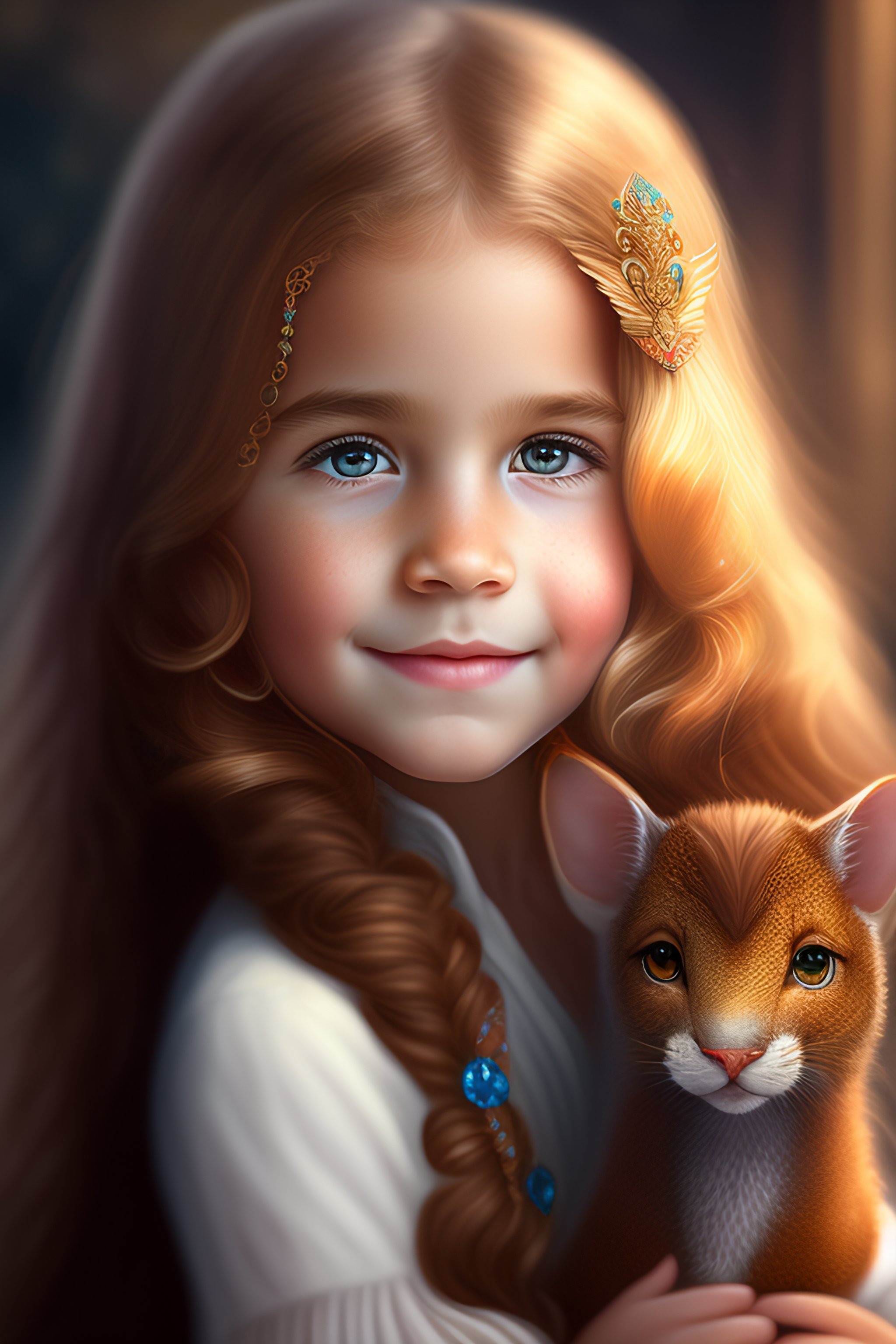 Lexica - Portrait of 4 years old princess worrier with her dragon ...