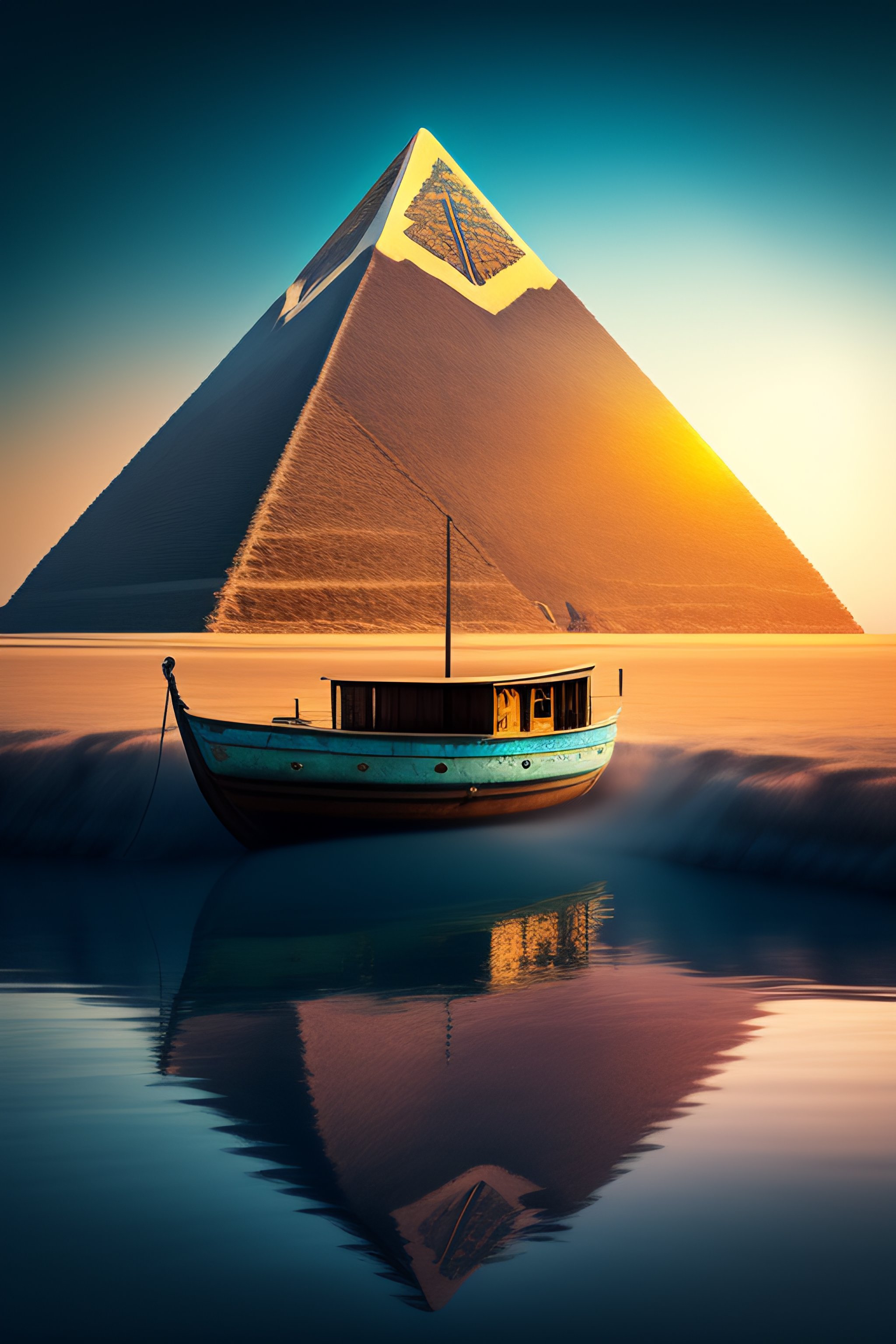 Lexica - Boat over the pyramid