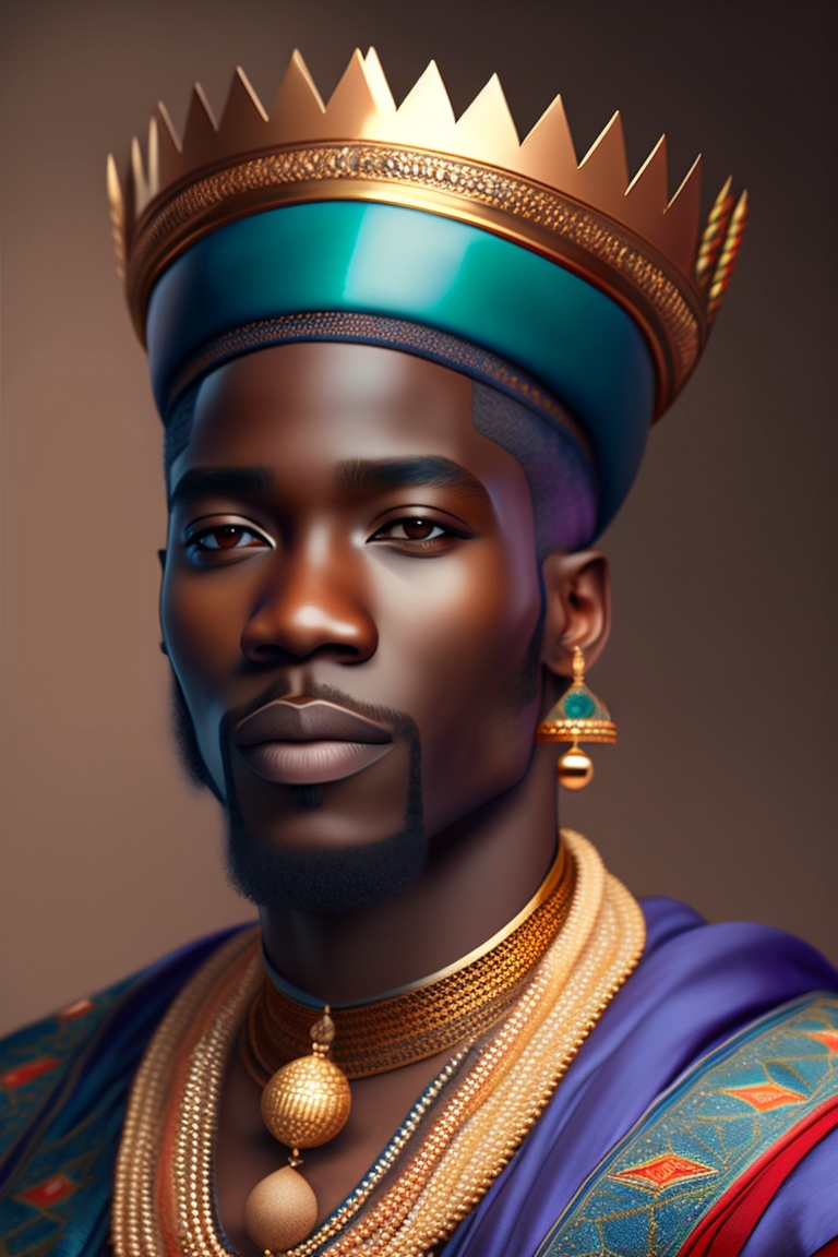 Lexica - A african king in traditional clothing, portrait, hyper ...