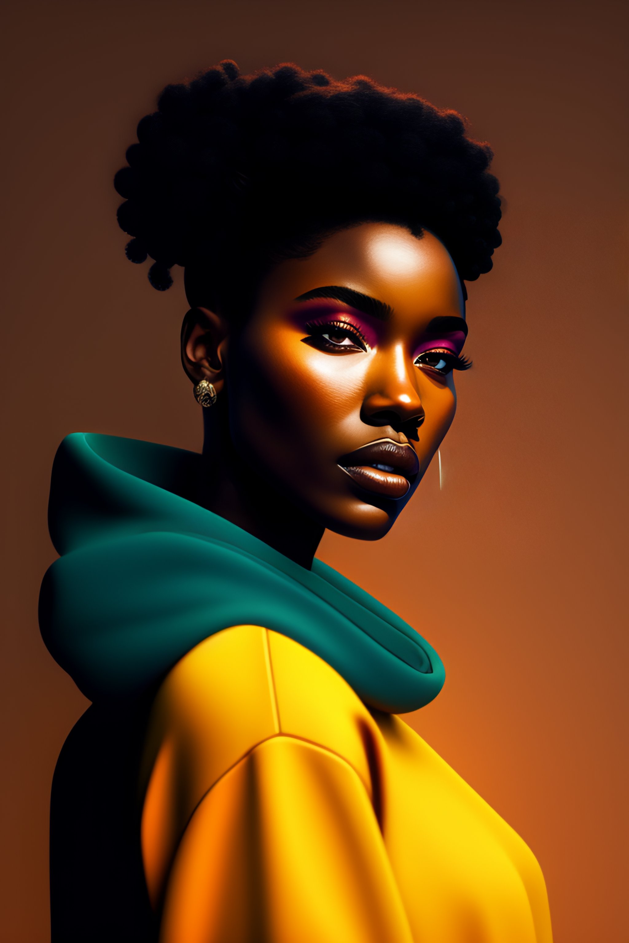 Lexica - Full-body shot, beautiful light-skinned black woman, wearing ...