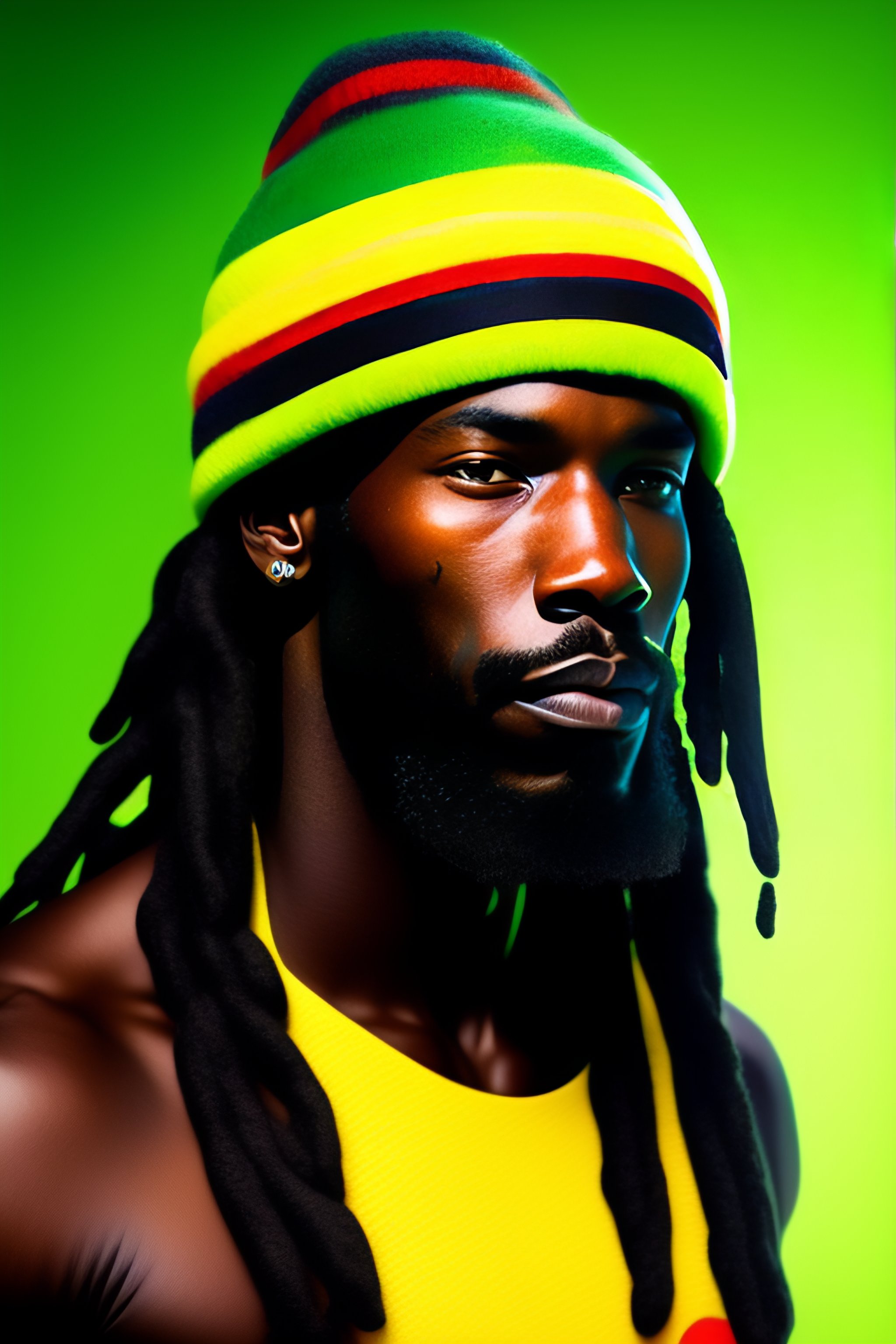 Lexica - Generate jamaica rasta man with green, yellow, and black ...