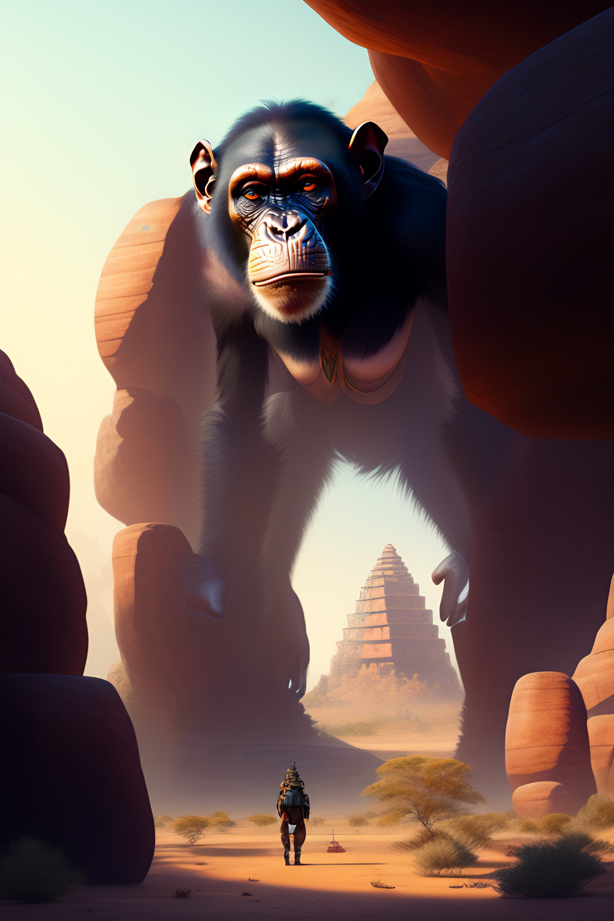 Lexica - Human chimpanzee, Sun Gate, Bolivia, Highly detailed portrait ...