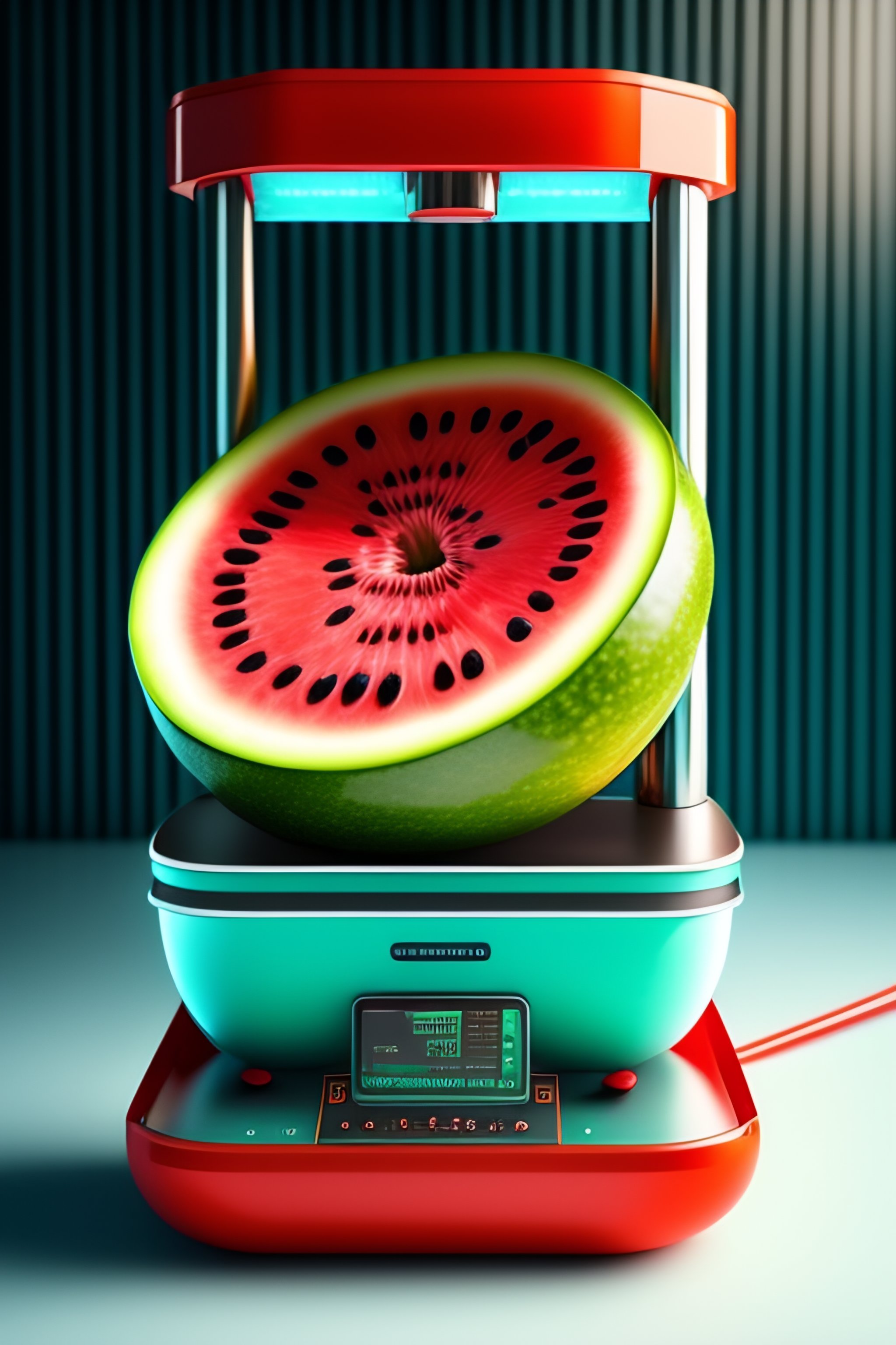 Lexica - Futuristic machine that eats watermelons