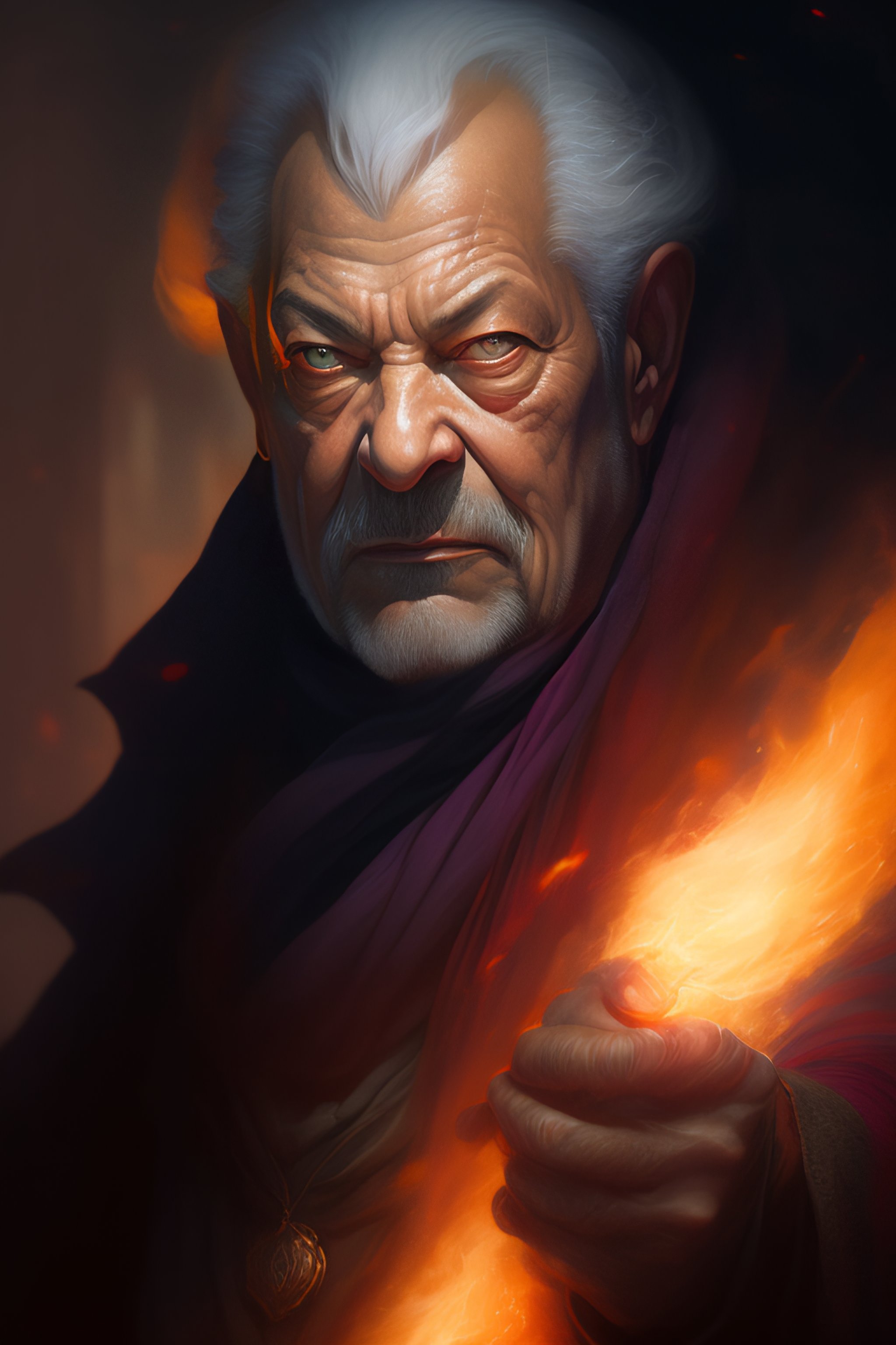 Lexica - Evil warlock, Portrait of Old mage, evil!!!!, wrinkled, Andy ...