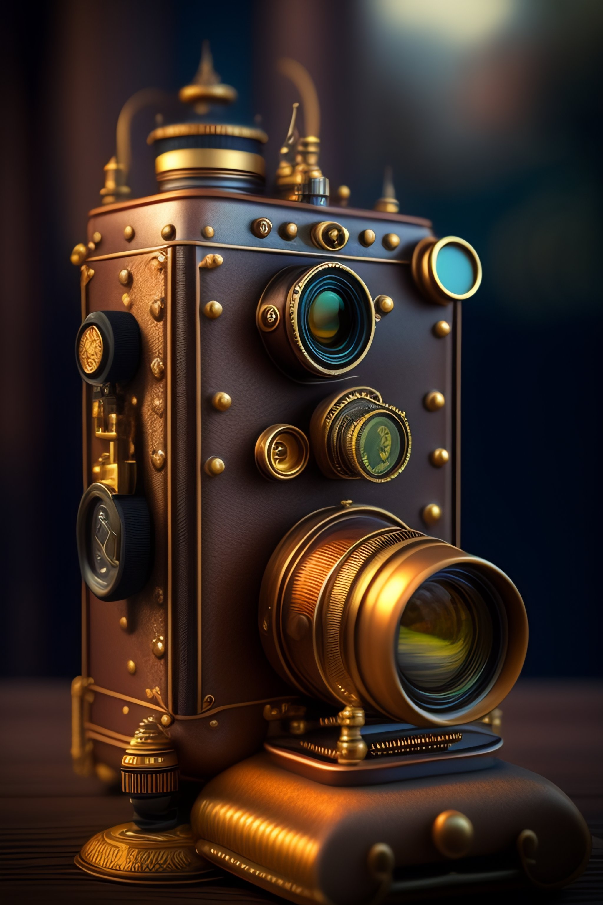Lexica - A steampunk camera surreal atmosphere