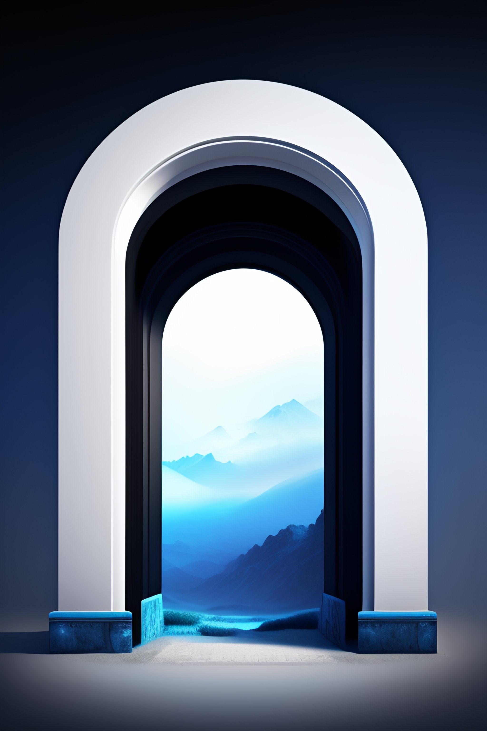 Lexica - An ancient and mysterious white and blue portal, black ...