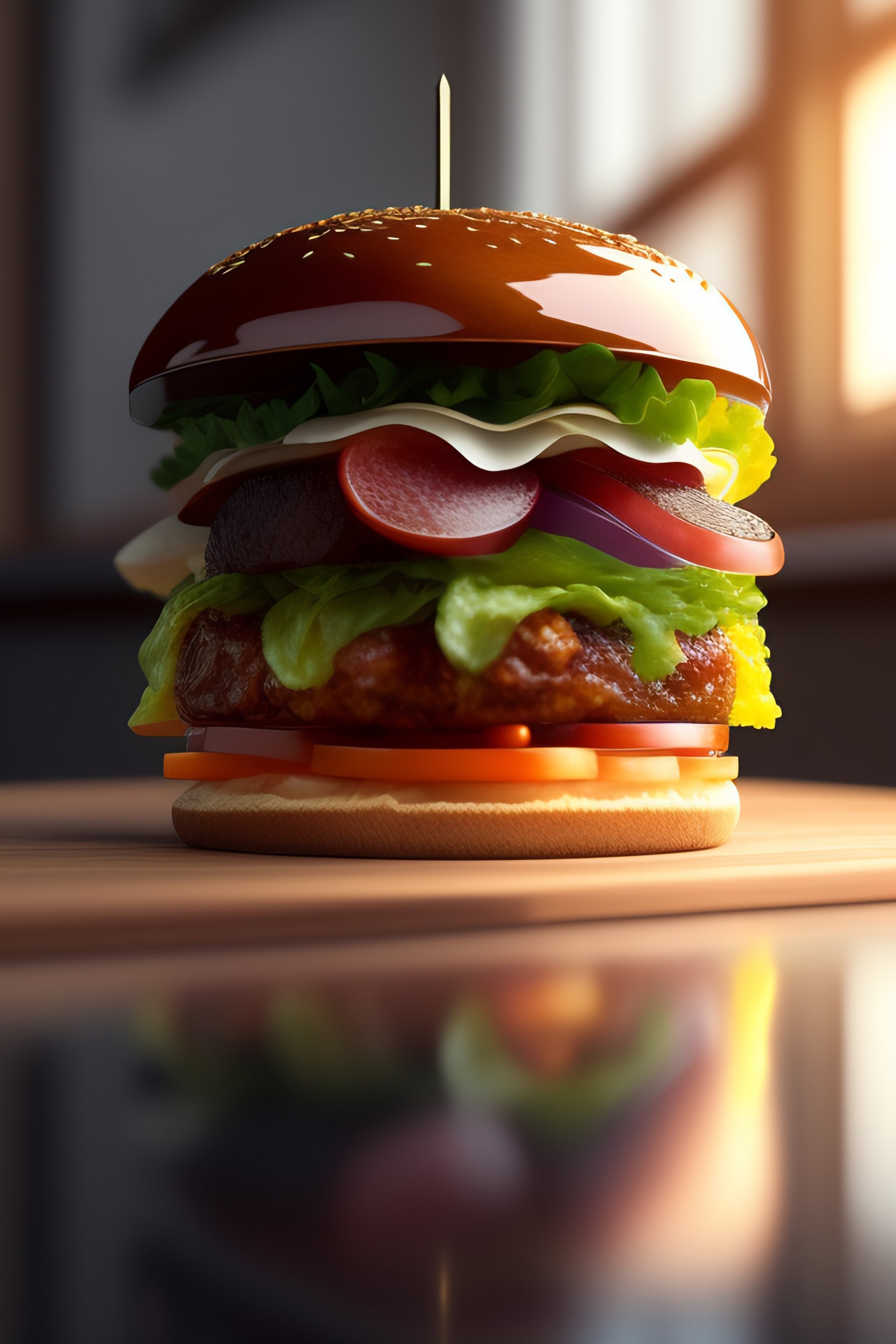Lexica - Classic proportion burger, intricate, elegant, highly detailed ...
