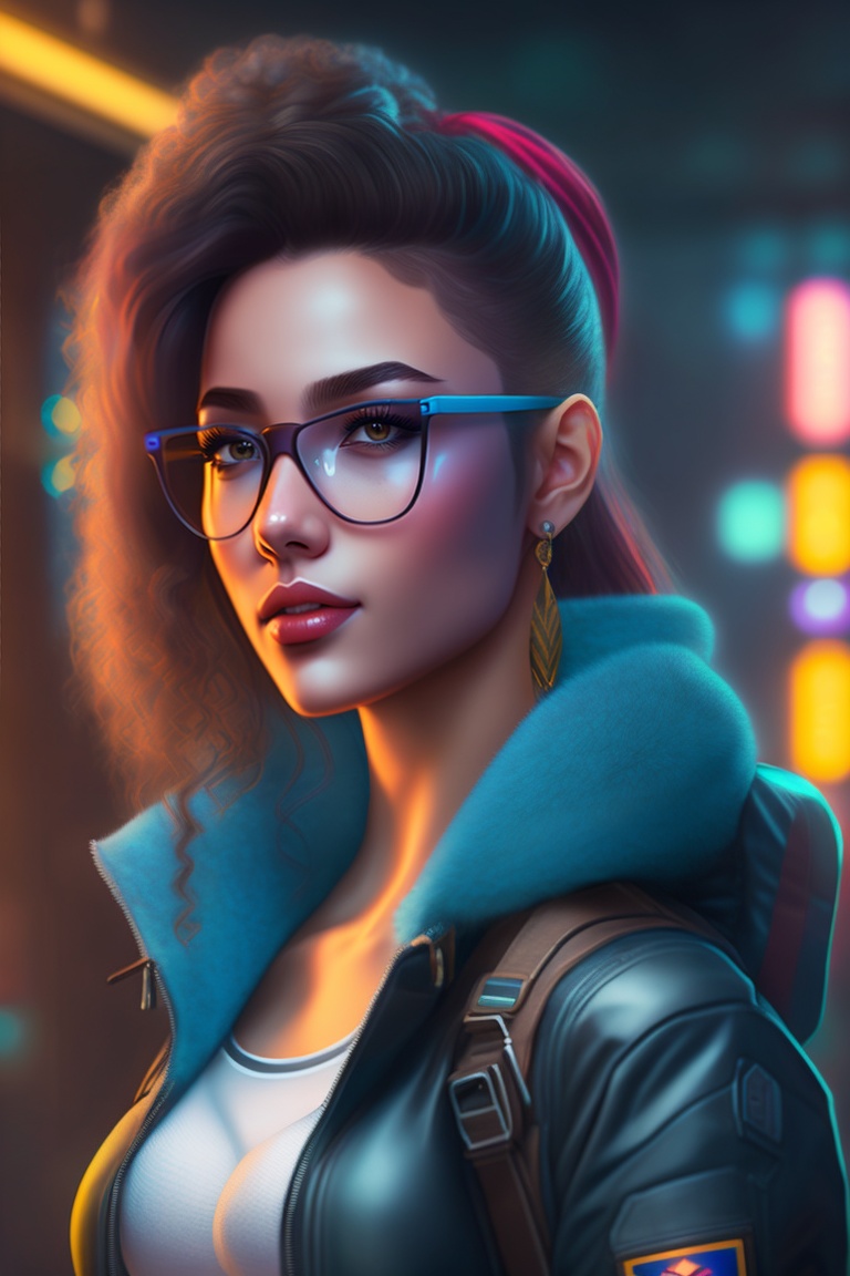 Lexica - Cyberpunk female college student, attractive and smart school ...