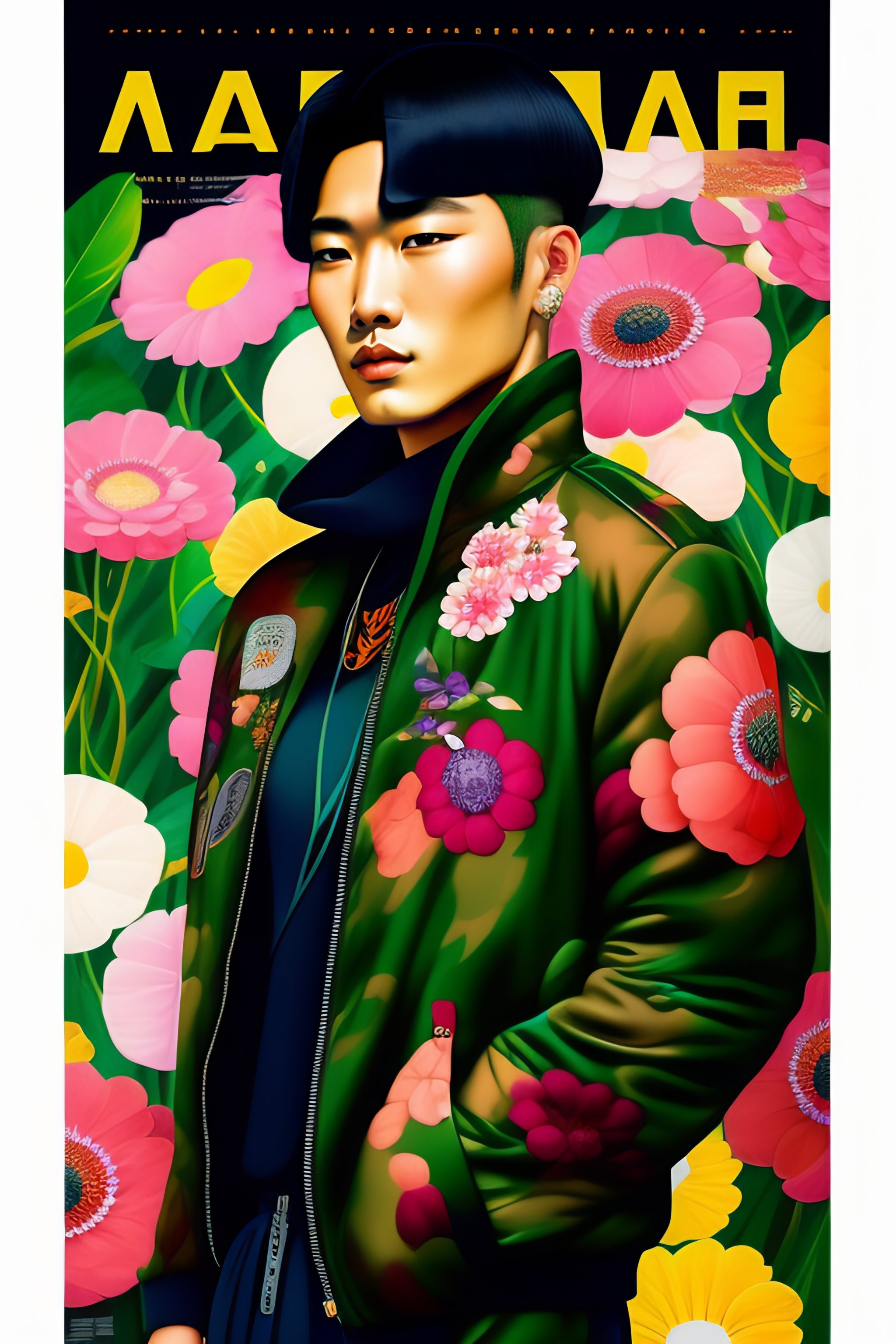 Lexica - Magazine cover poster, upper portrait of male soldier wearing ...