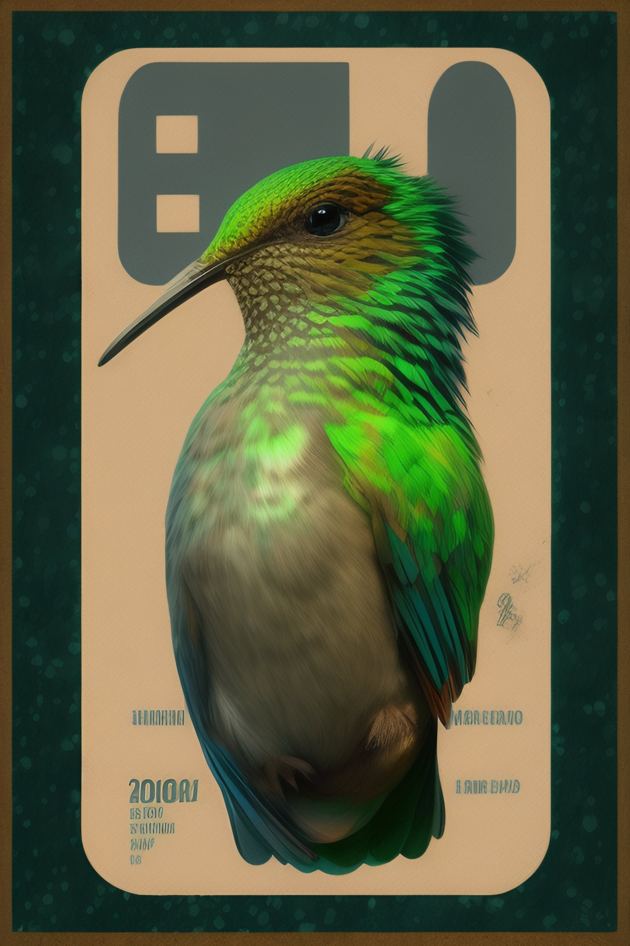 Lexica - Hummingbird headed human, mugshot