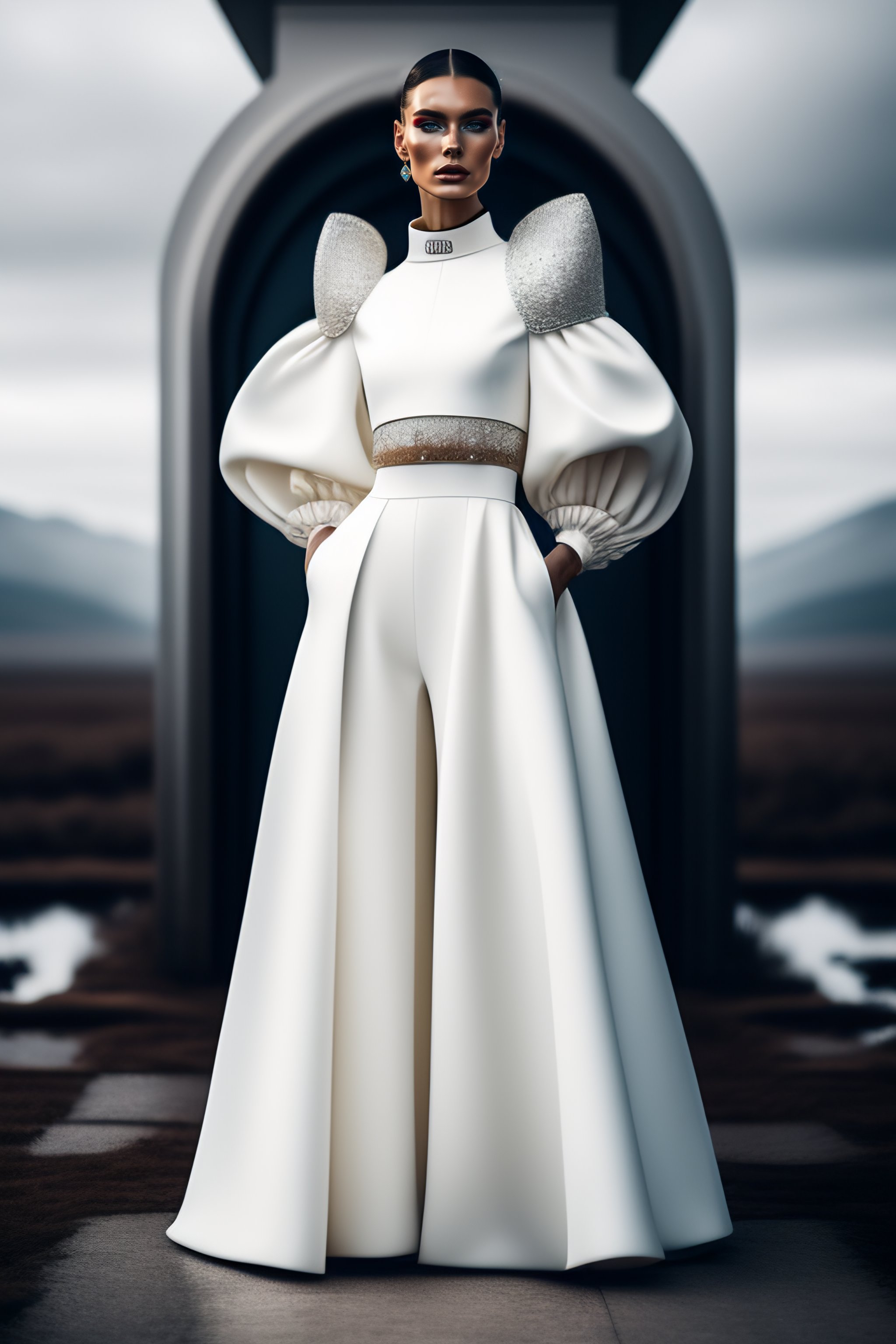 Lexica - Portrait of haute couture beautiful russian fashion model ...