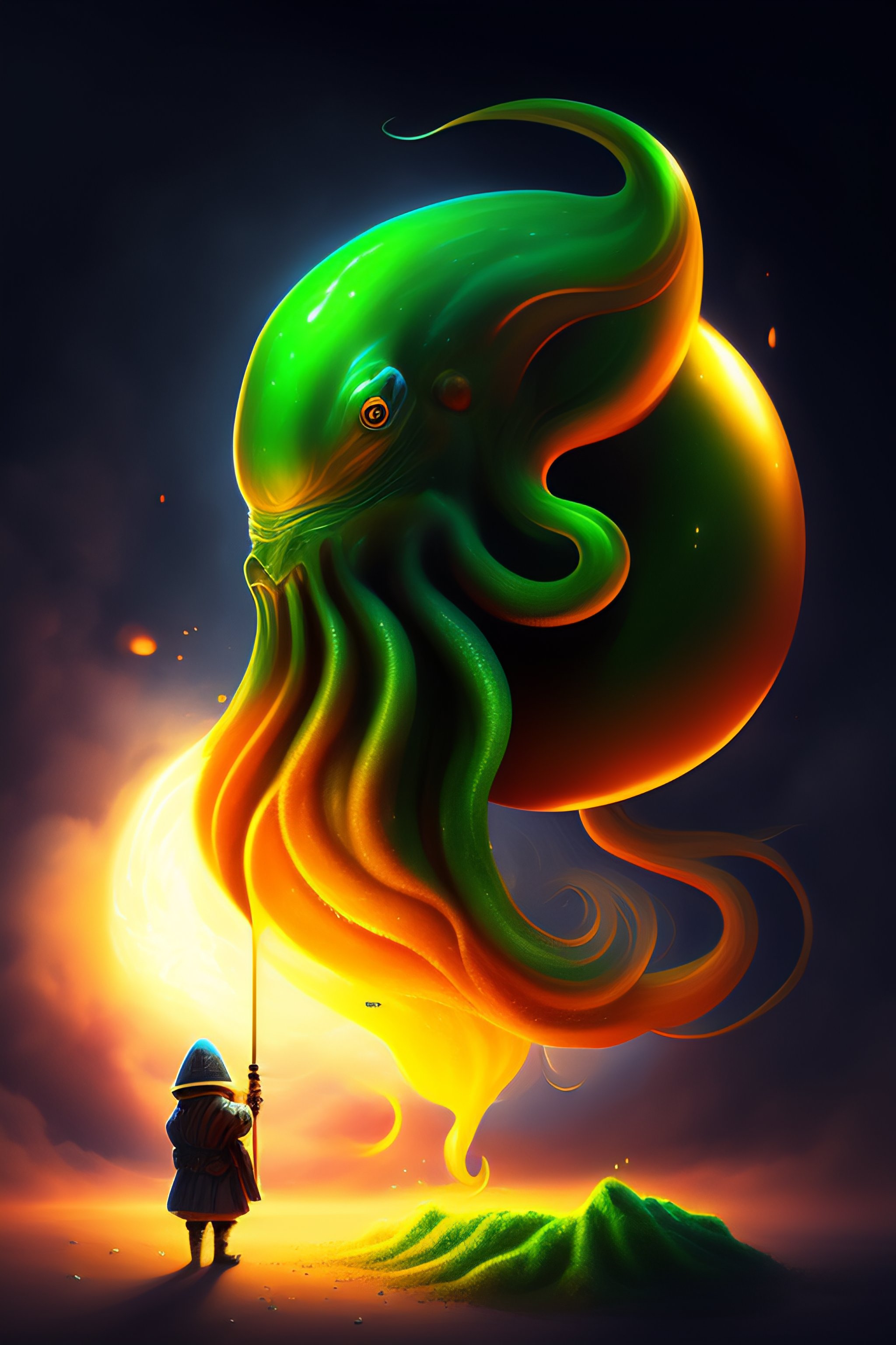 Lexica - Cthulhu eat banana, digital art, trending on artstation, hd ...