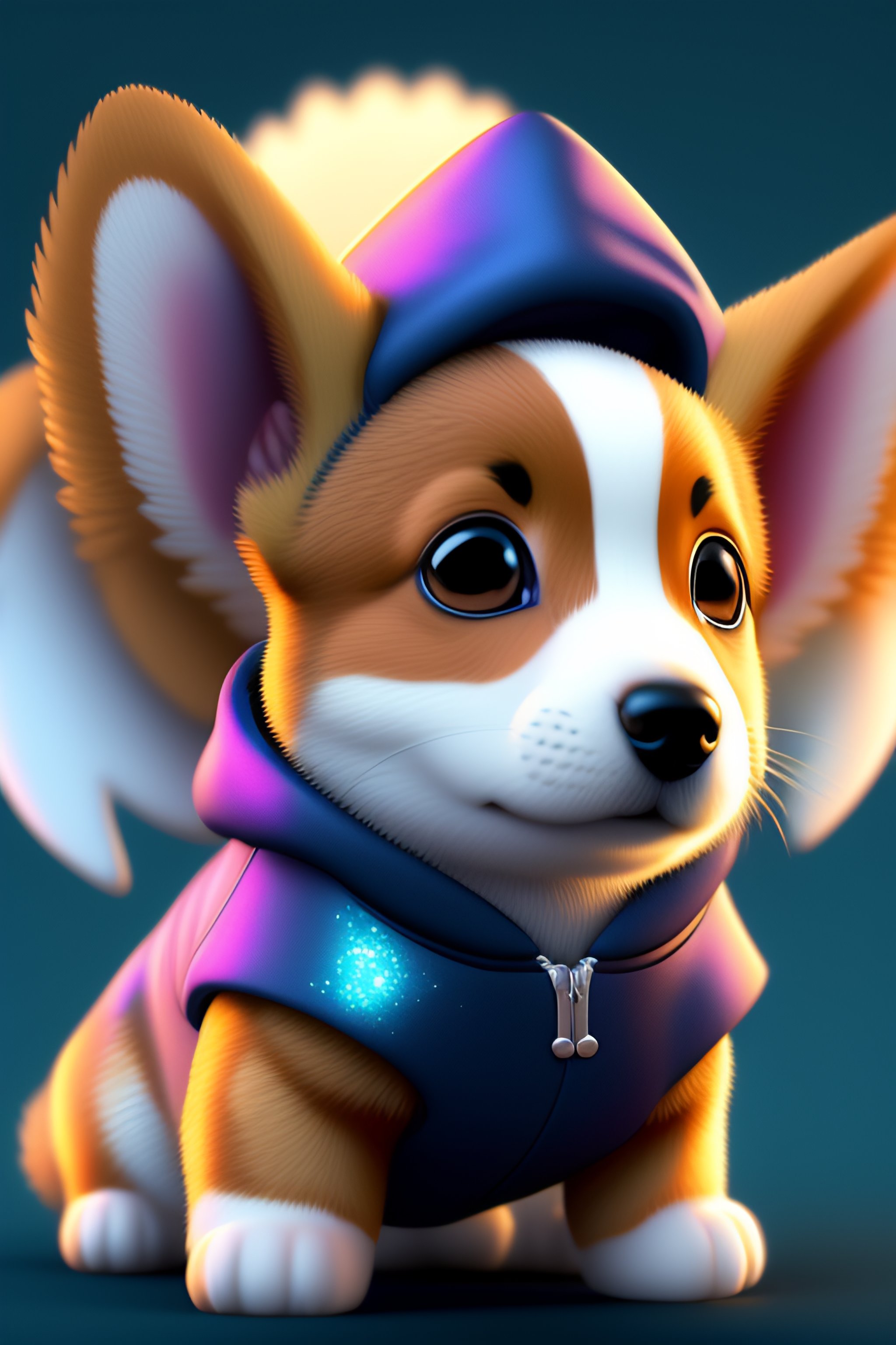 Lexica - Concept art of Little adorable mascot angel corgi wearing a ...