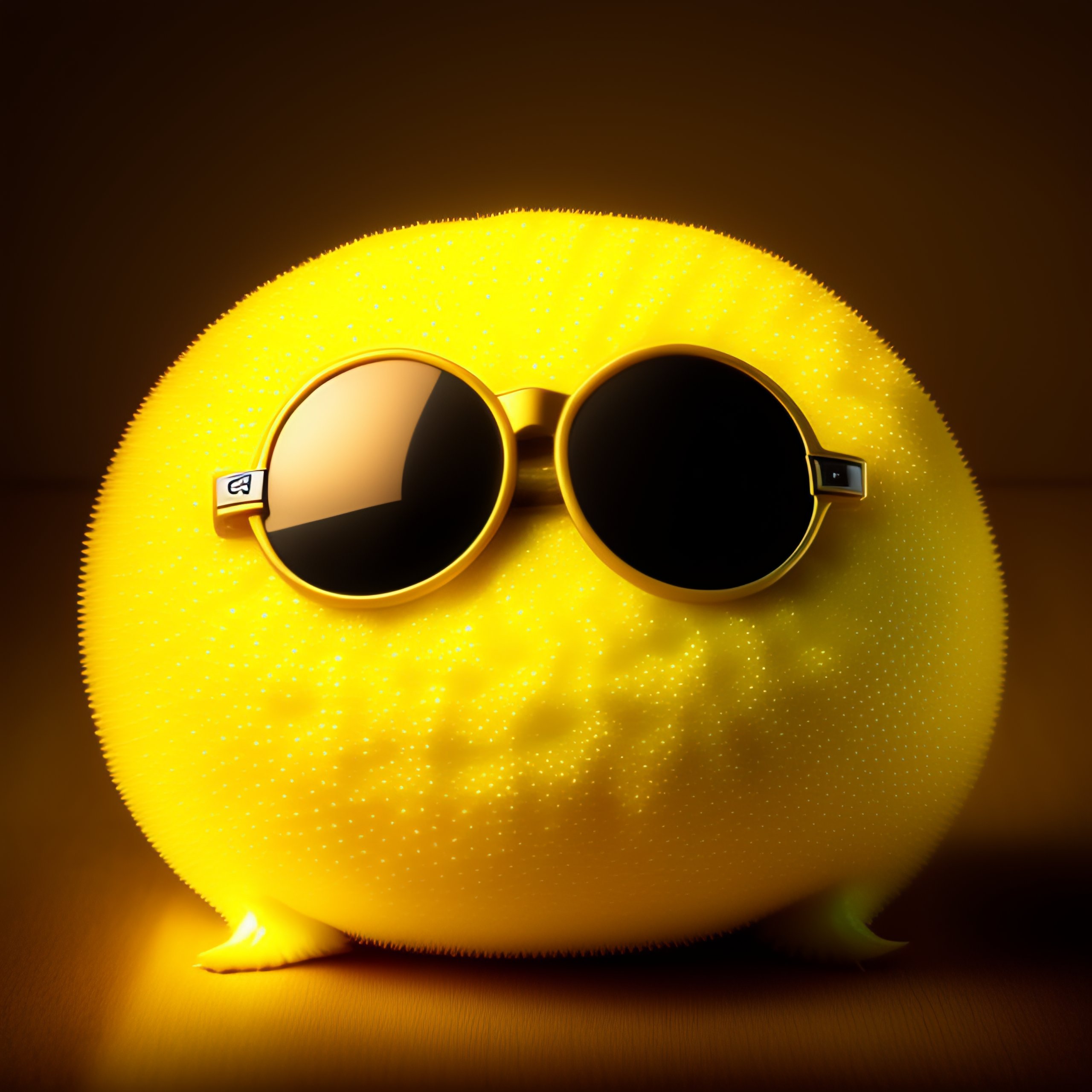 Lexica - A cute lemon creature wearing sunglasses. depth of field ...