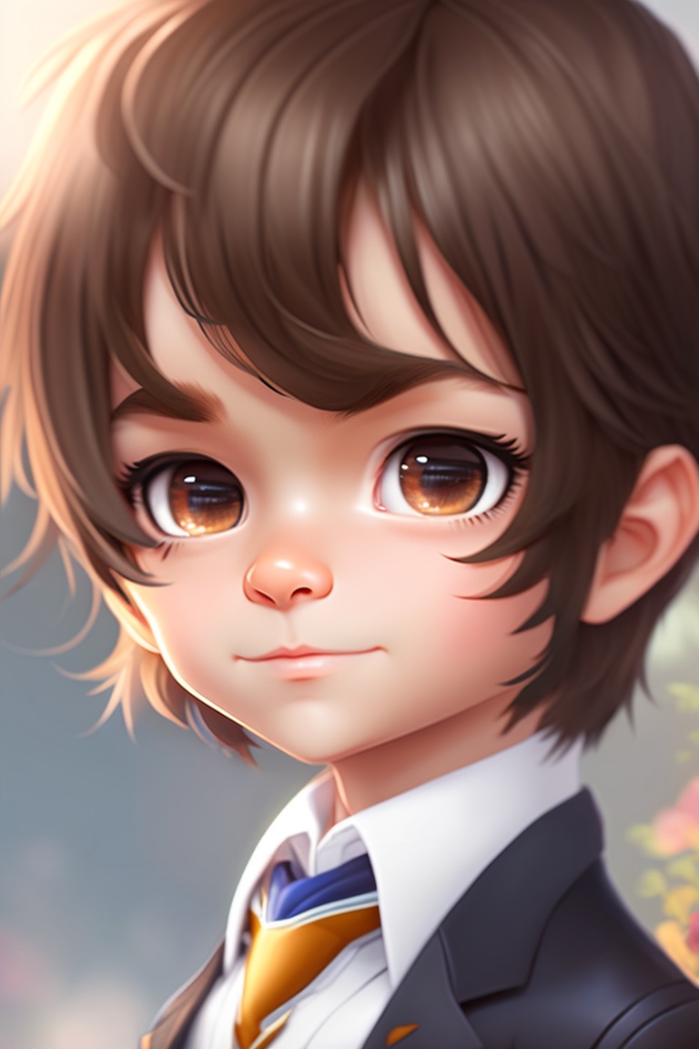 Chibi With Brown Hair Boy