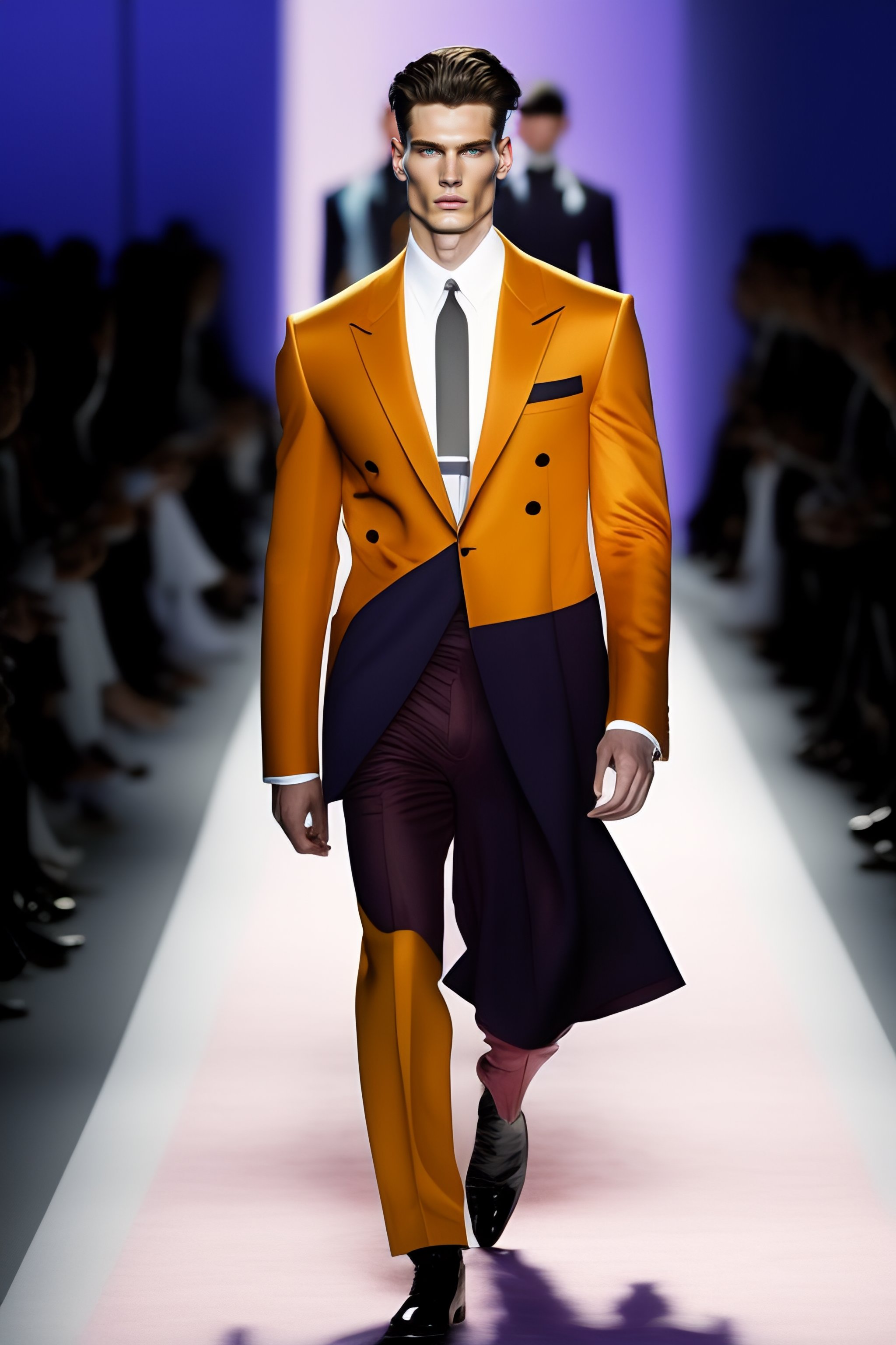 Lexica - Realistic photo of a male model walking for Dior