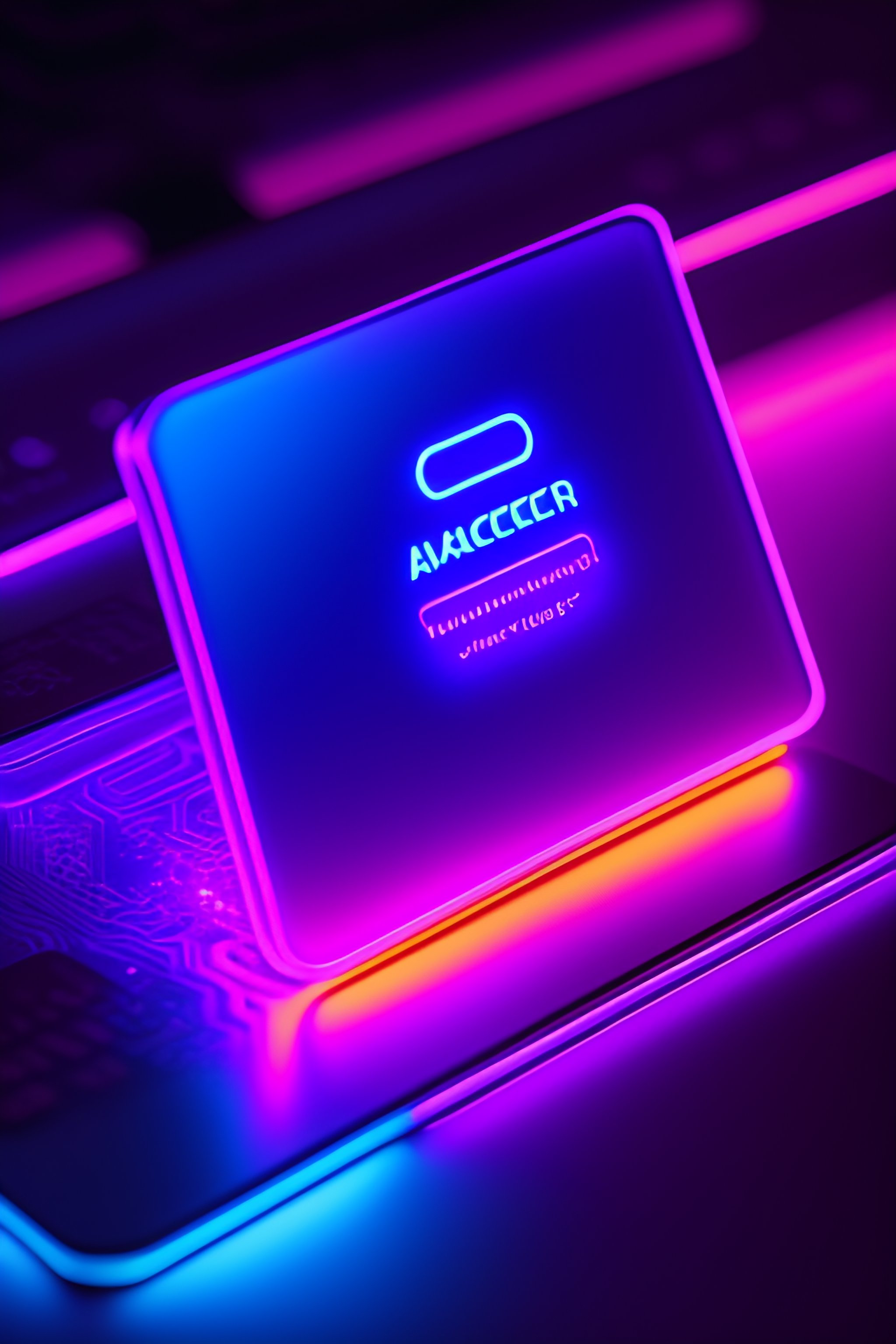 Lexica - An access card made of neon purple glass that has "Hacker Pass ...