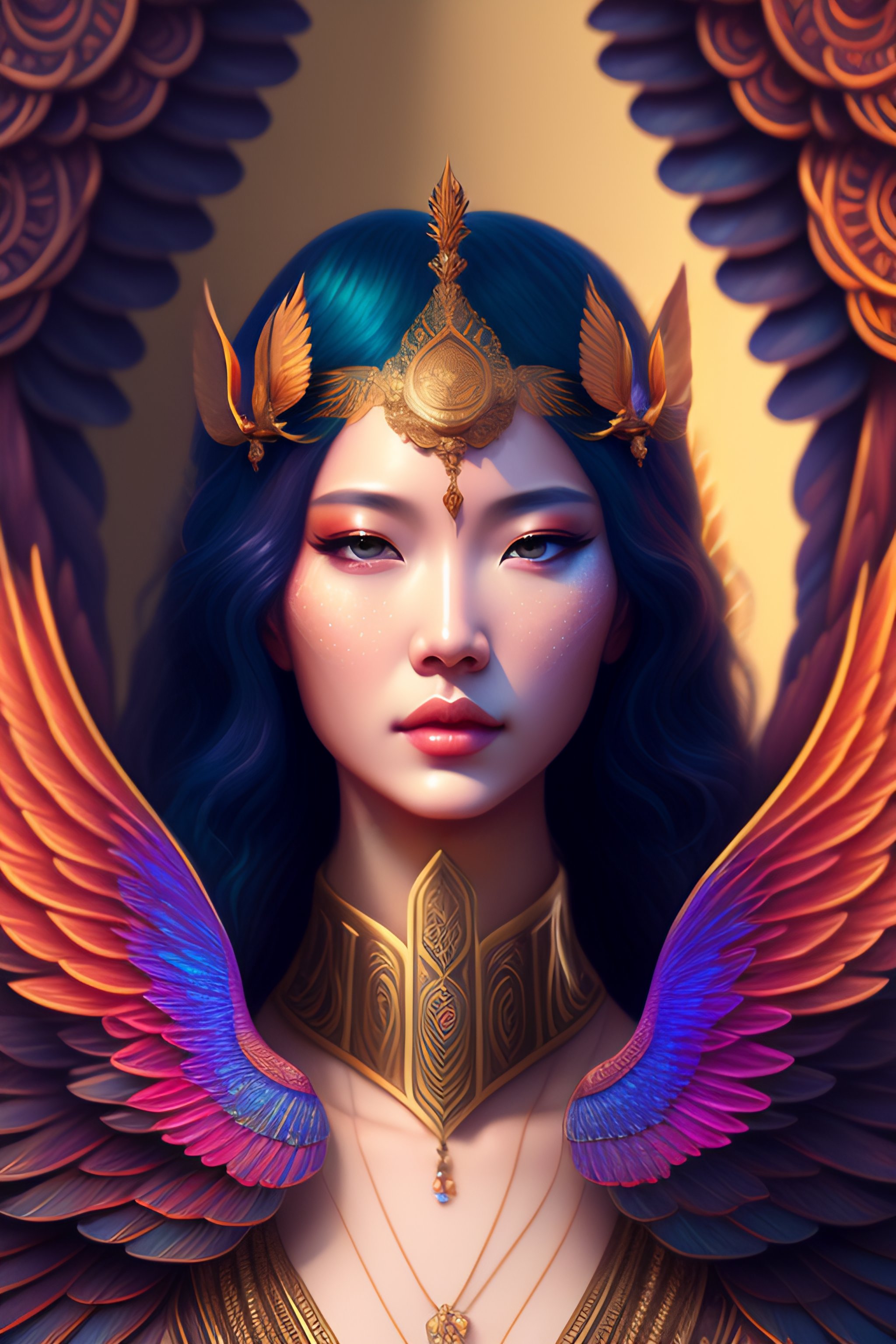 Lexica - Winged goddess concept art portrait by Casey Weldon, Olga ...