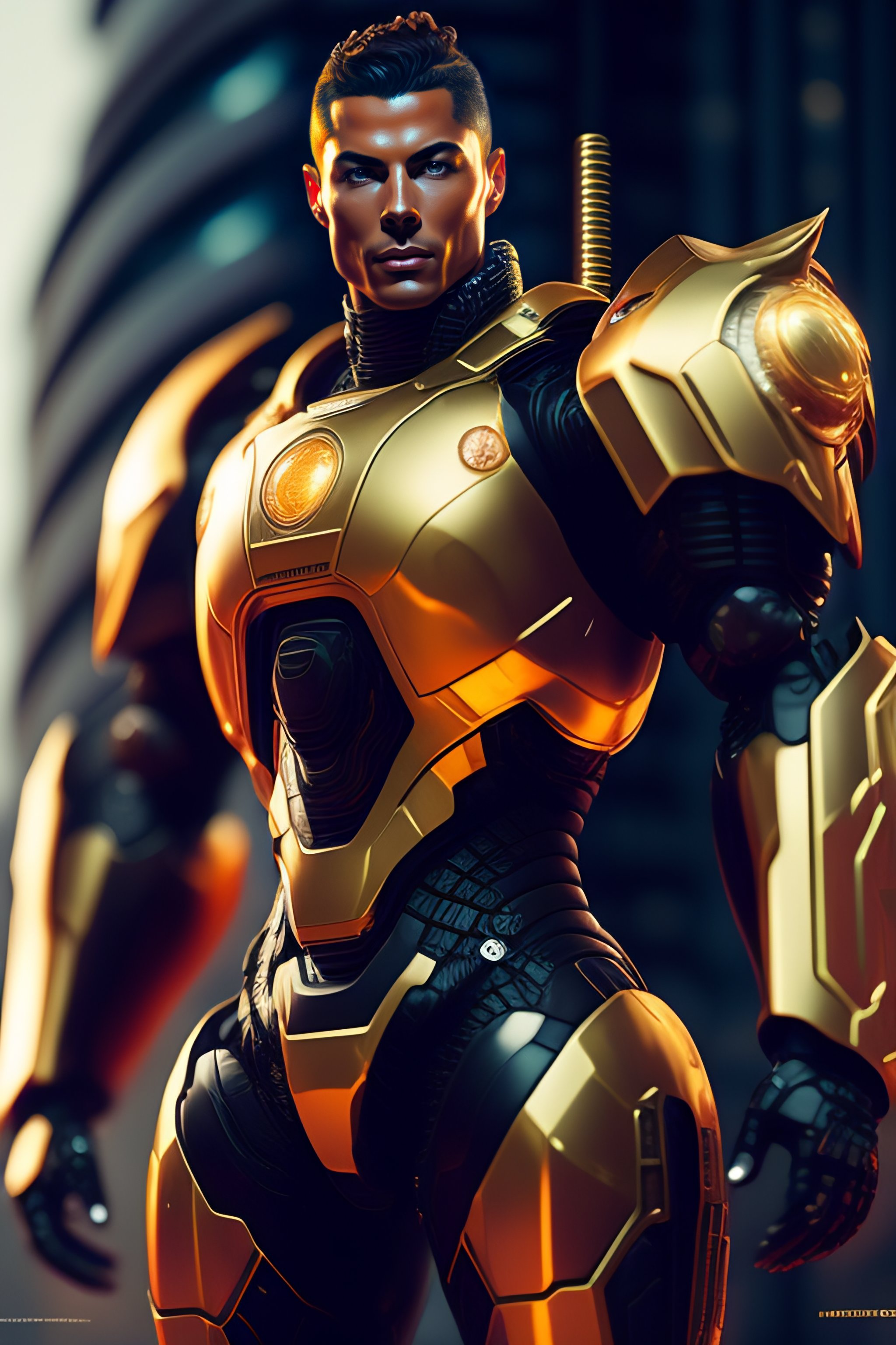 Lexica - A cristiano Ronaldo, realistic scifi cyberpunk power armor ...