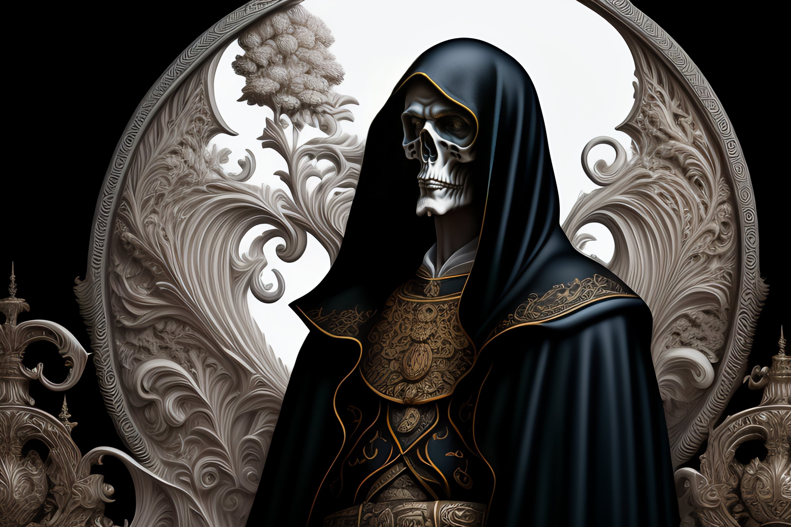 Lexica - Grim reaper, intricate baroque style, by richard corben and ...