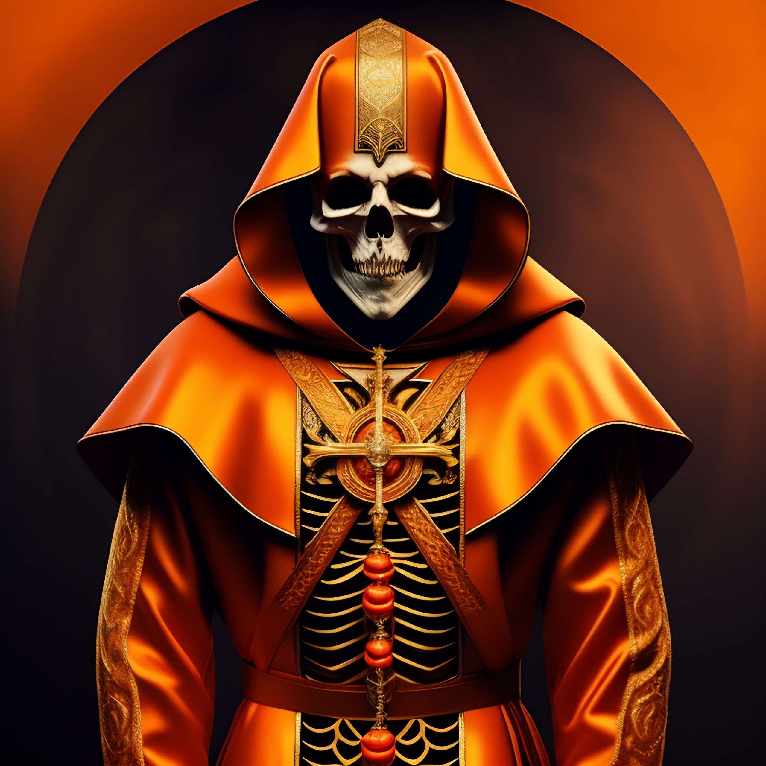 Lexica - Skeleton pope wearing pallium, liturgical vestment, driving a ...