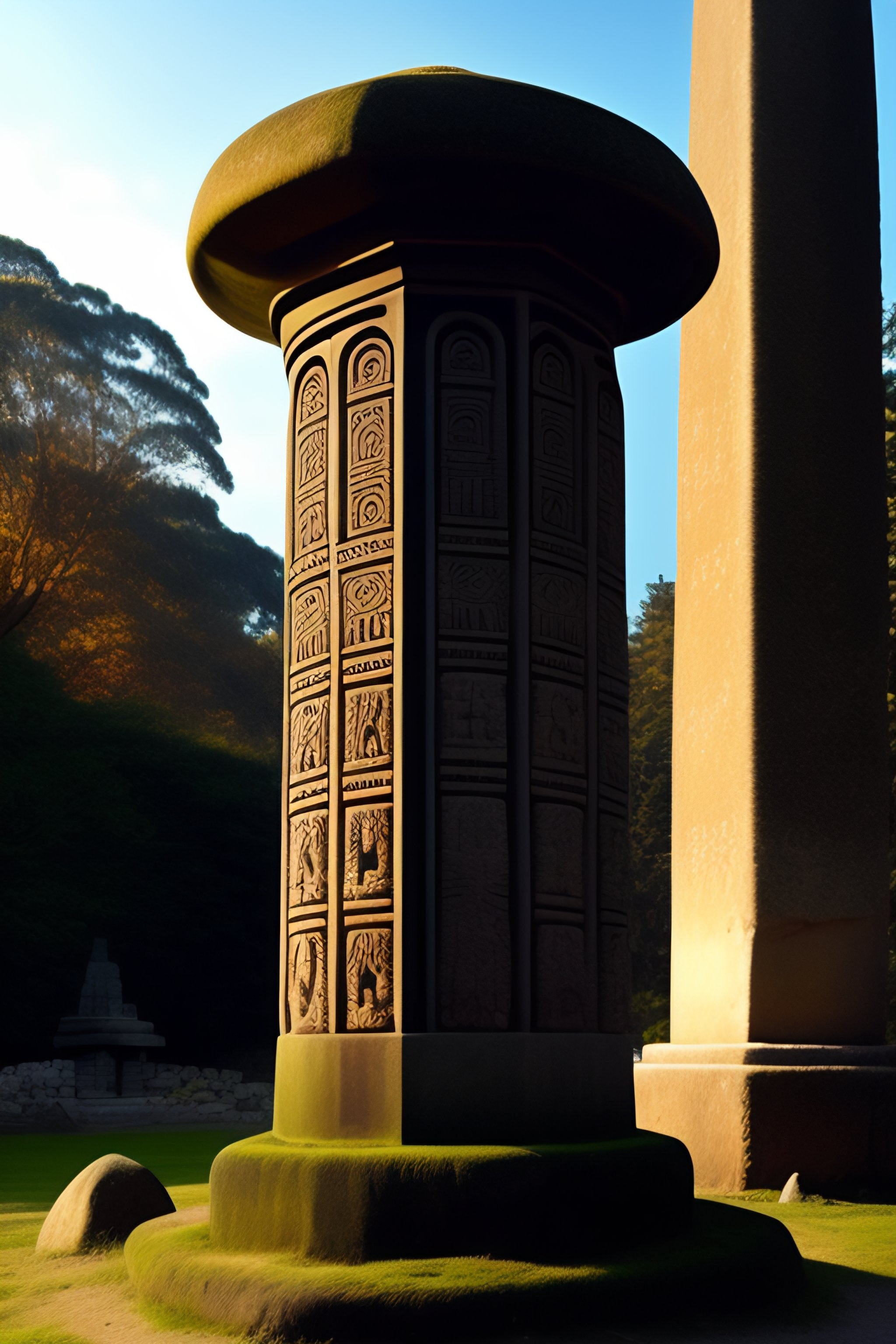 Lexica - Ancient stone mushroom totem,temple