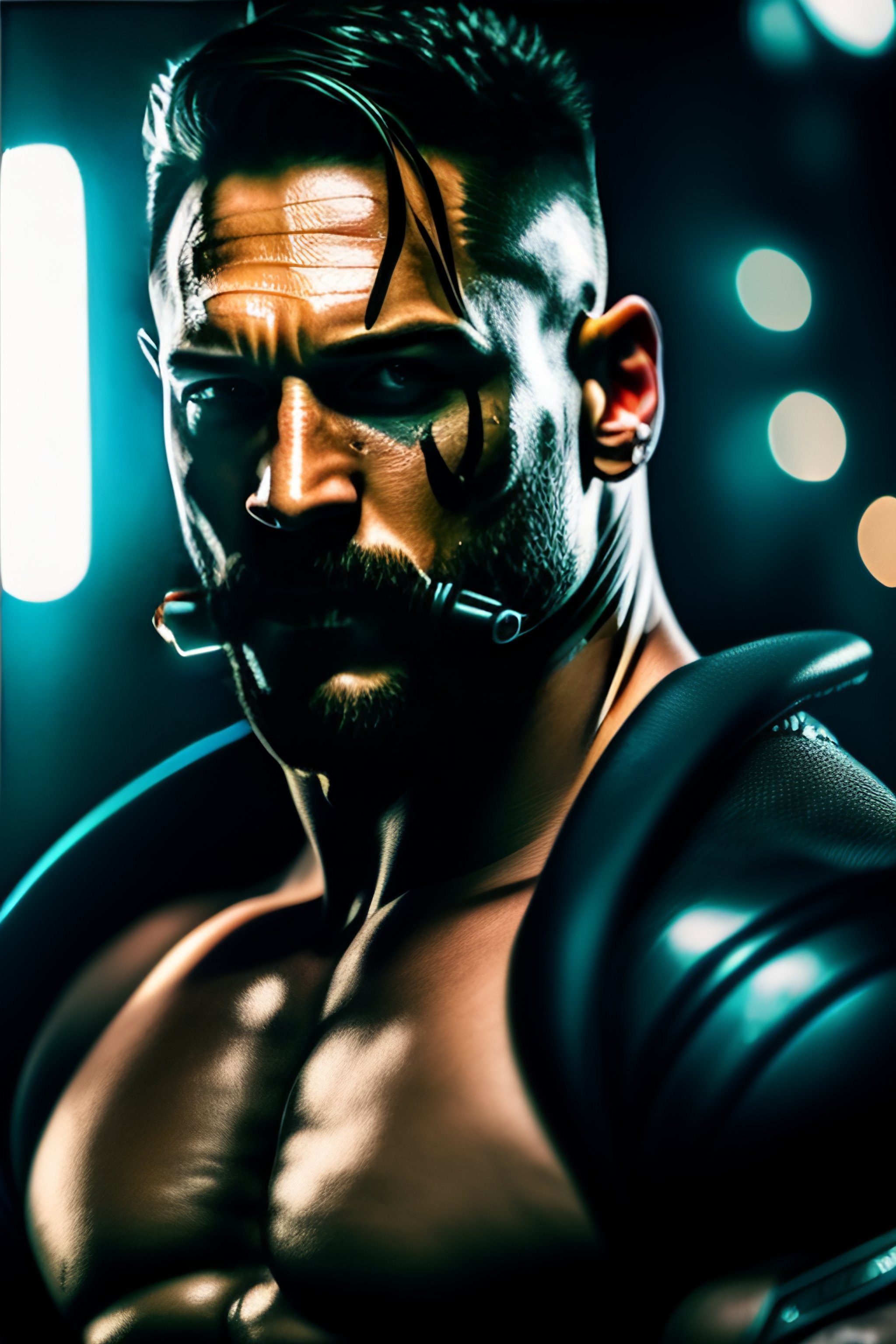 Lexica - Bane as a cyberpunk character, 4k, high detail, high ...