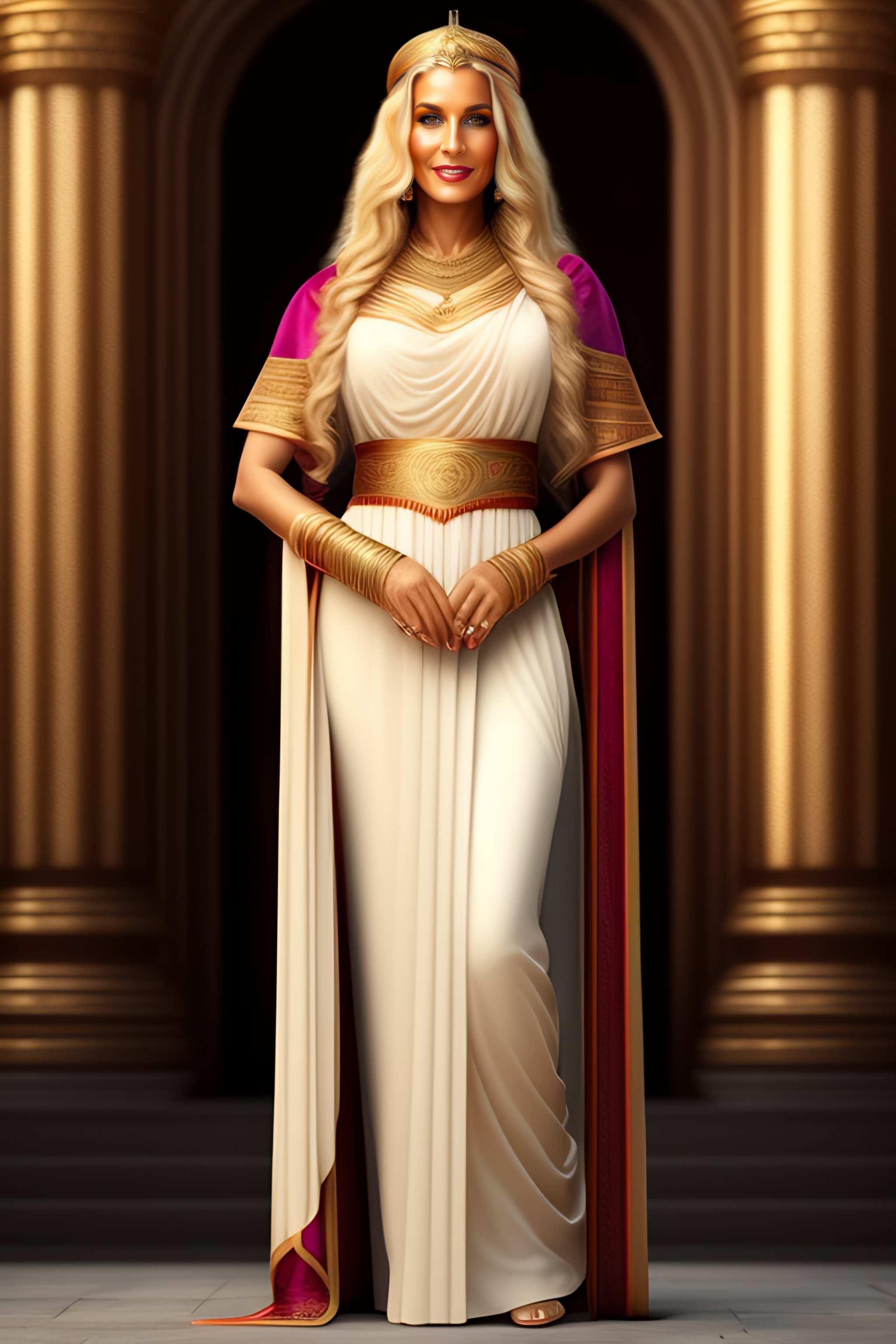 Lexica - Full body woman in her 40s with long blonde hair wearing ...