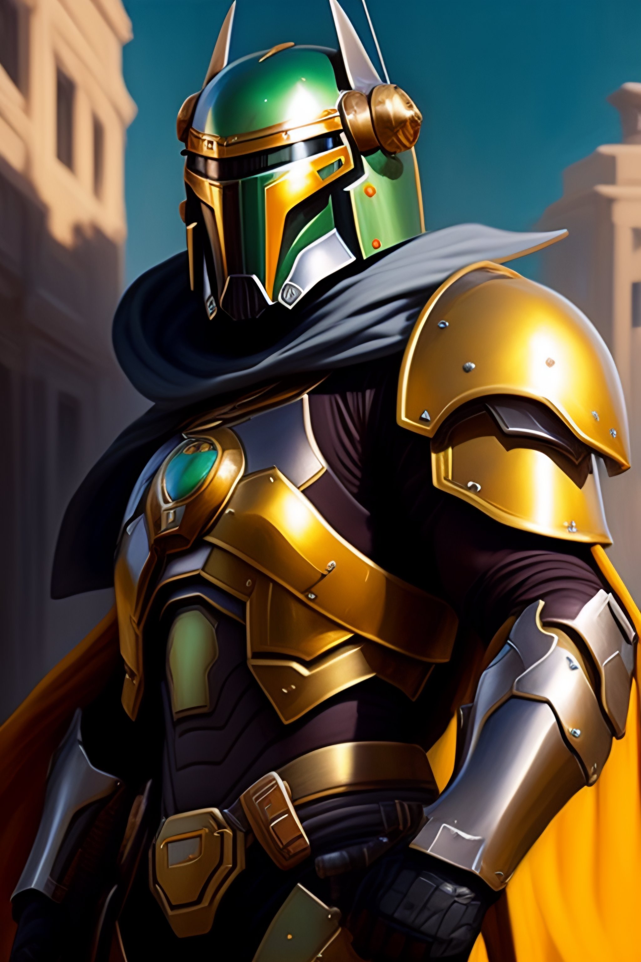 Lexica - Greg manchess portrait painting of armored bobba fett as ...