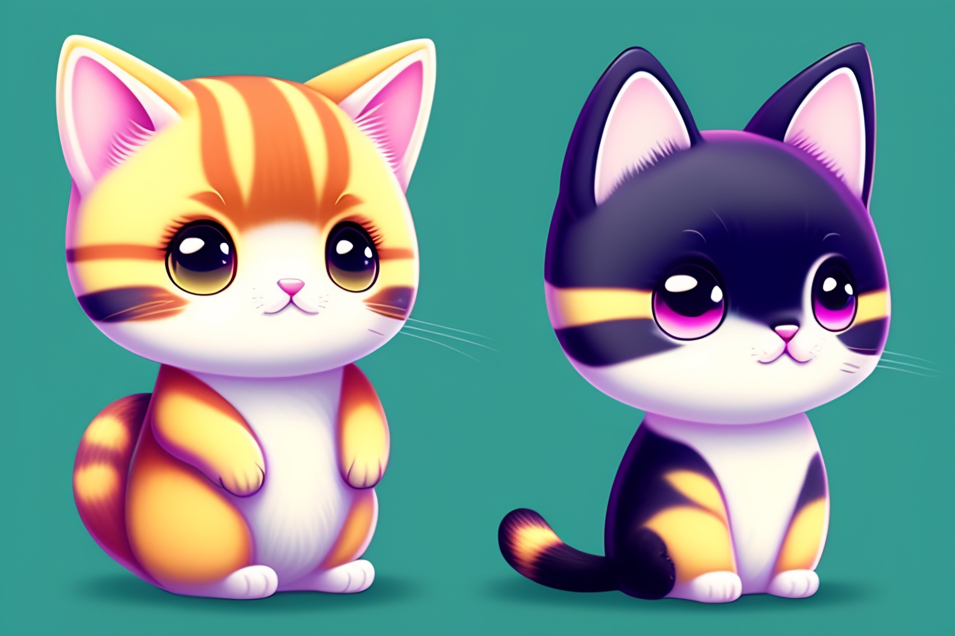 Lexica - Cute cat, kawaii, pastel colours, chibi artwork