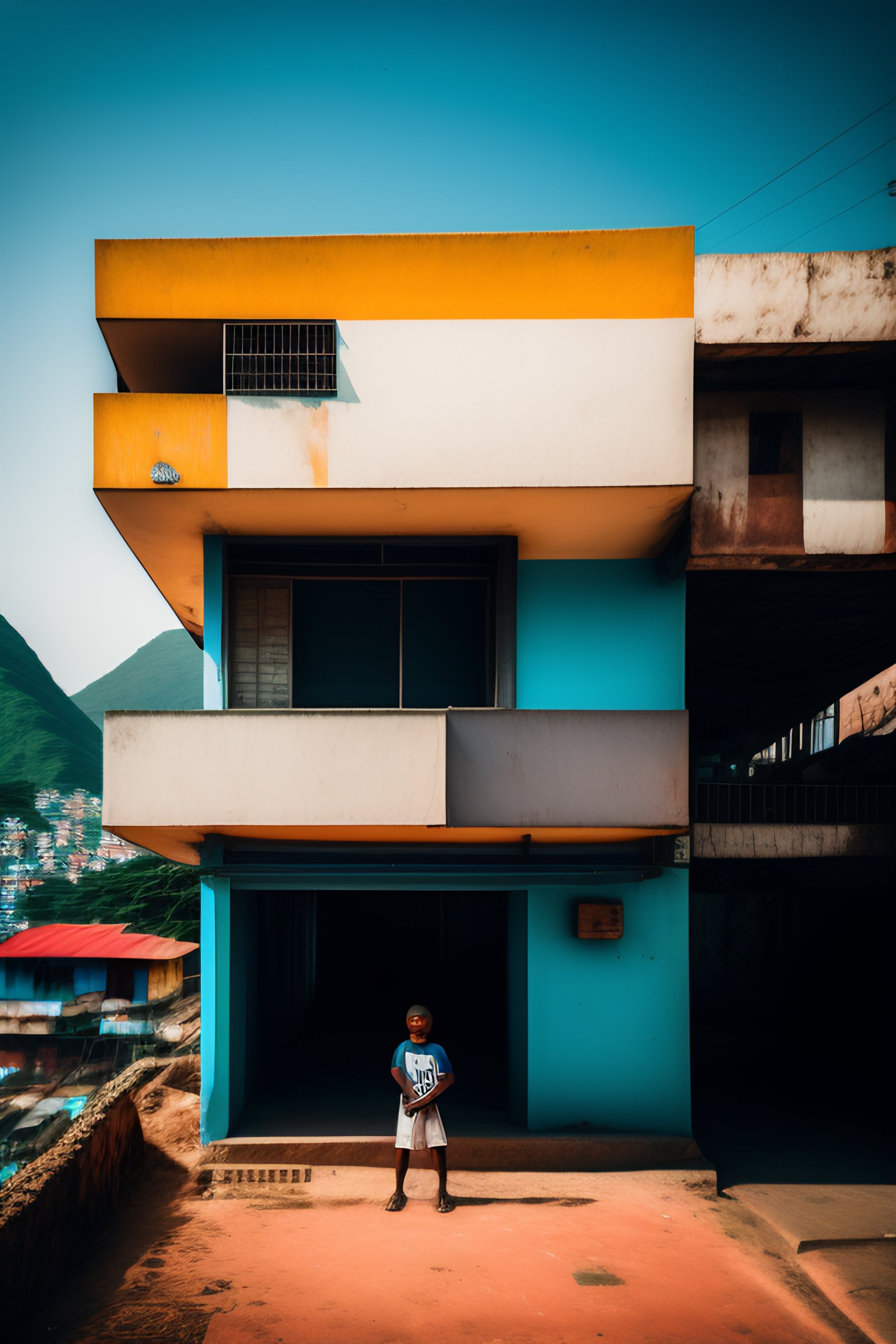 Lexica - Photography, Portrait, 30mm, favela, modernist architecture