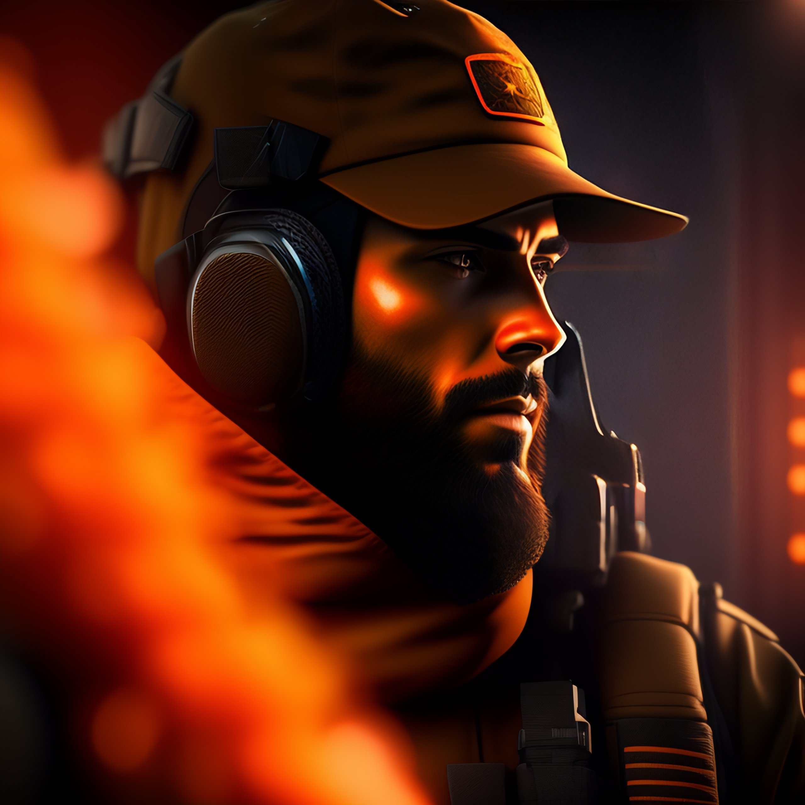 Lexica - CS-GO man terrorist skin, hollographic orange details color ...