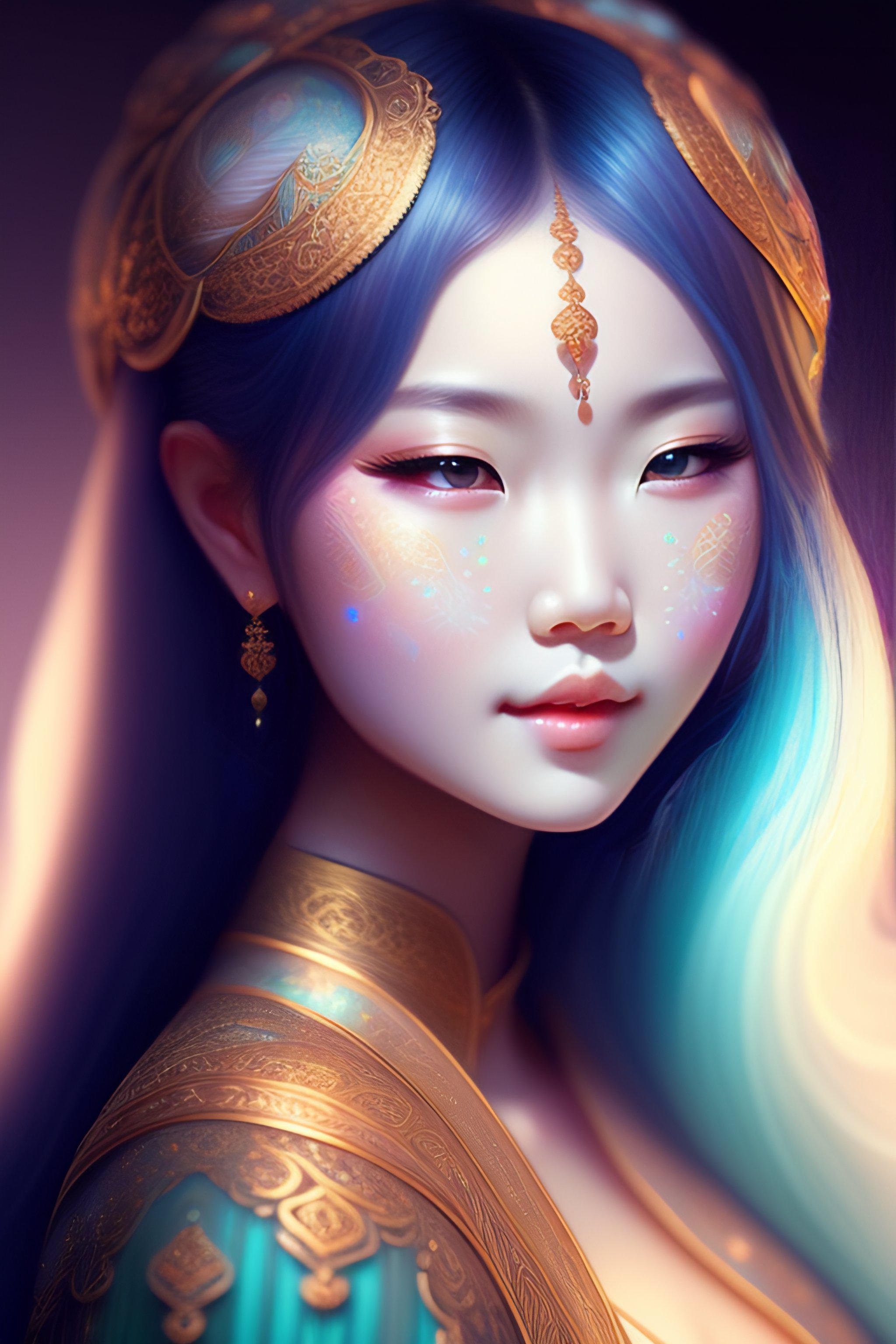 Lexica - Illustrated beautiful portrait cute Japanese ninfa ...