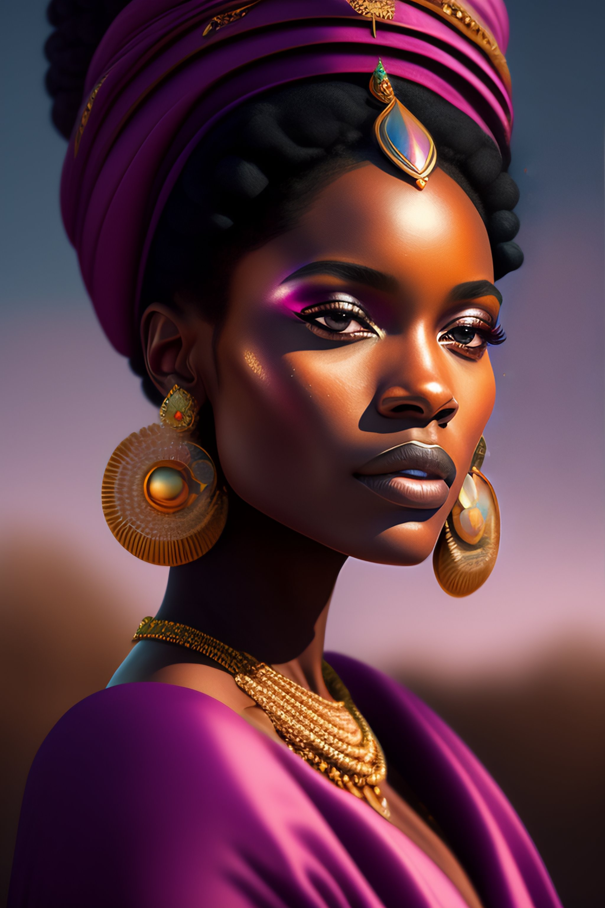 Lexica - Portrait Beautiful African black woman, Regal, elegant ...