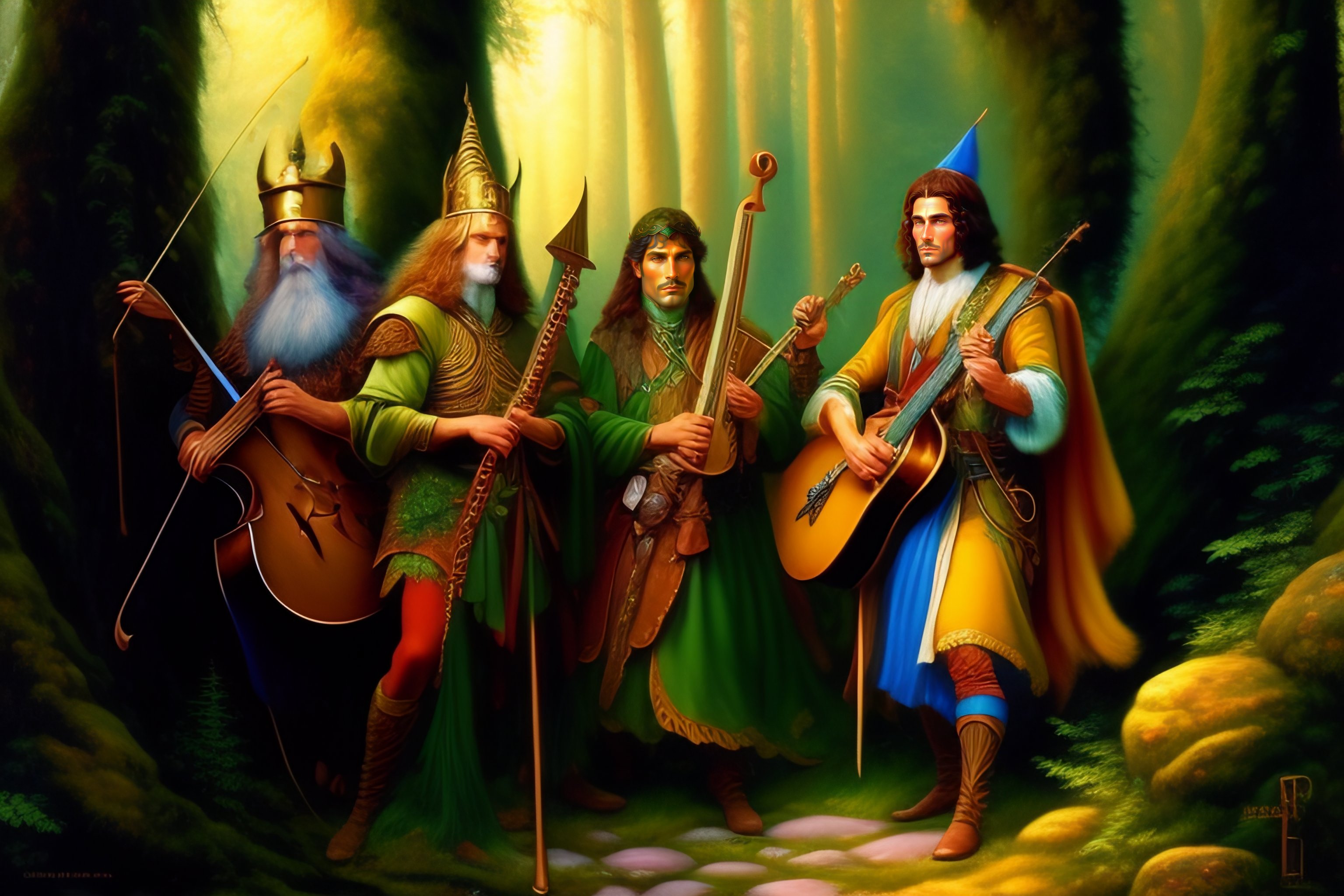 Lexica - High detailed d&d characters of a beautiful musician elves ...