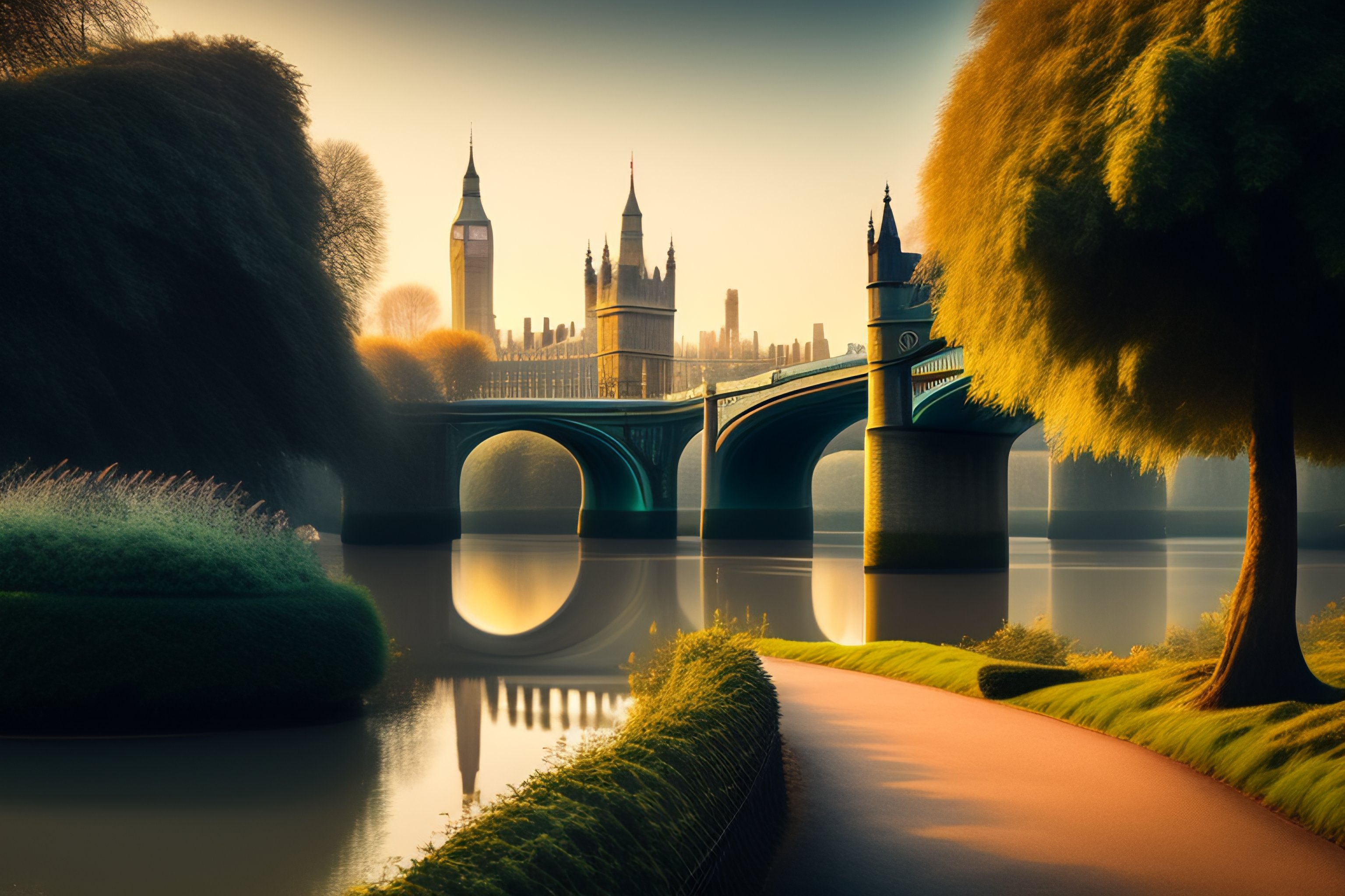 Lexica - Vintage london landscape