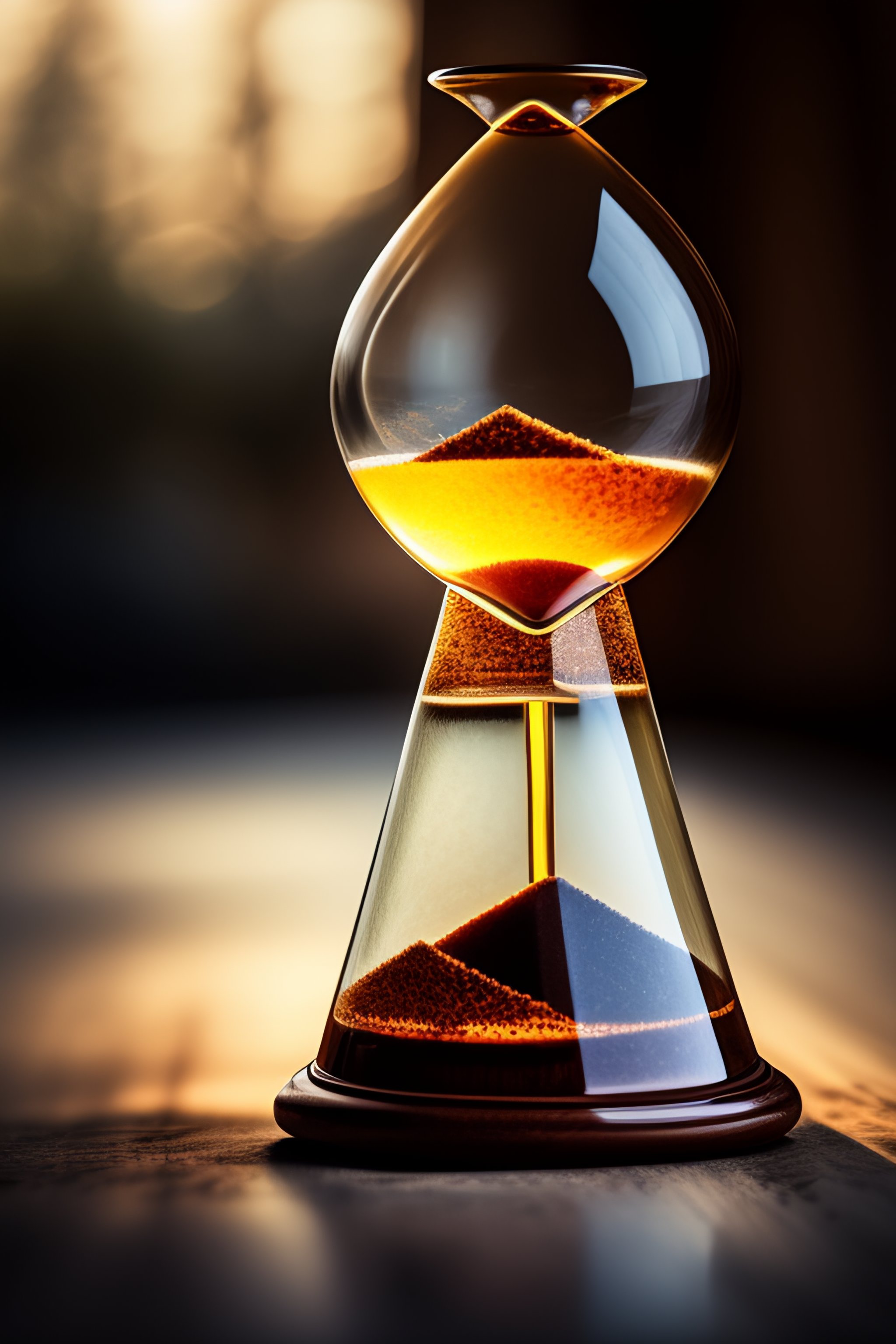 Lexica - A photo of an antique hourglass, broken glass, lying down and ...