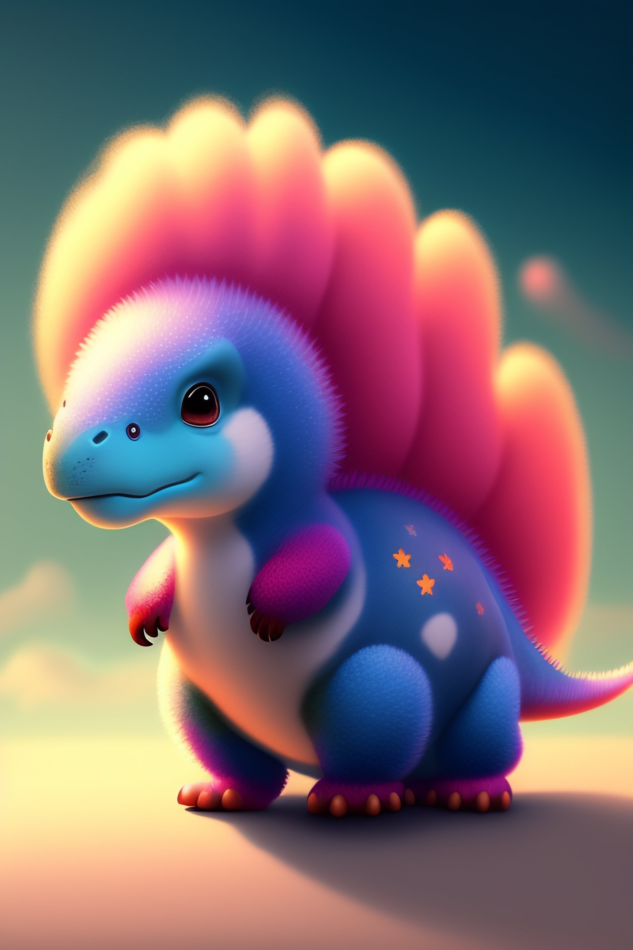 Lexica - CUTE AND ADORABLE CARTOON FLUFFY dinosaur, DREAMLIKE ...