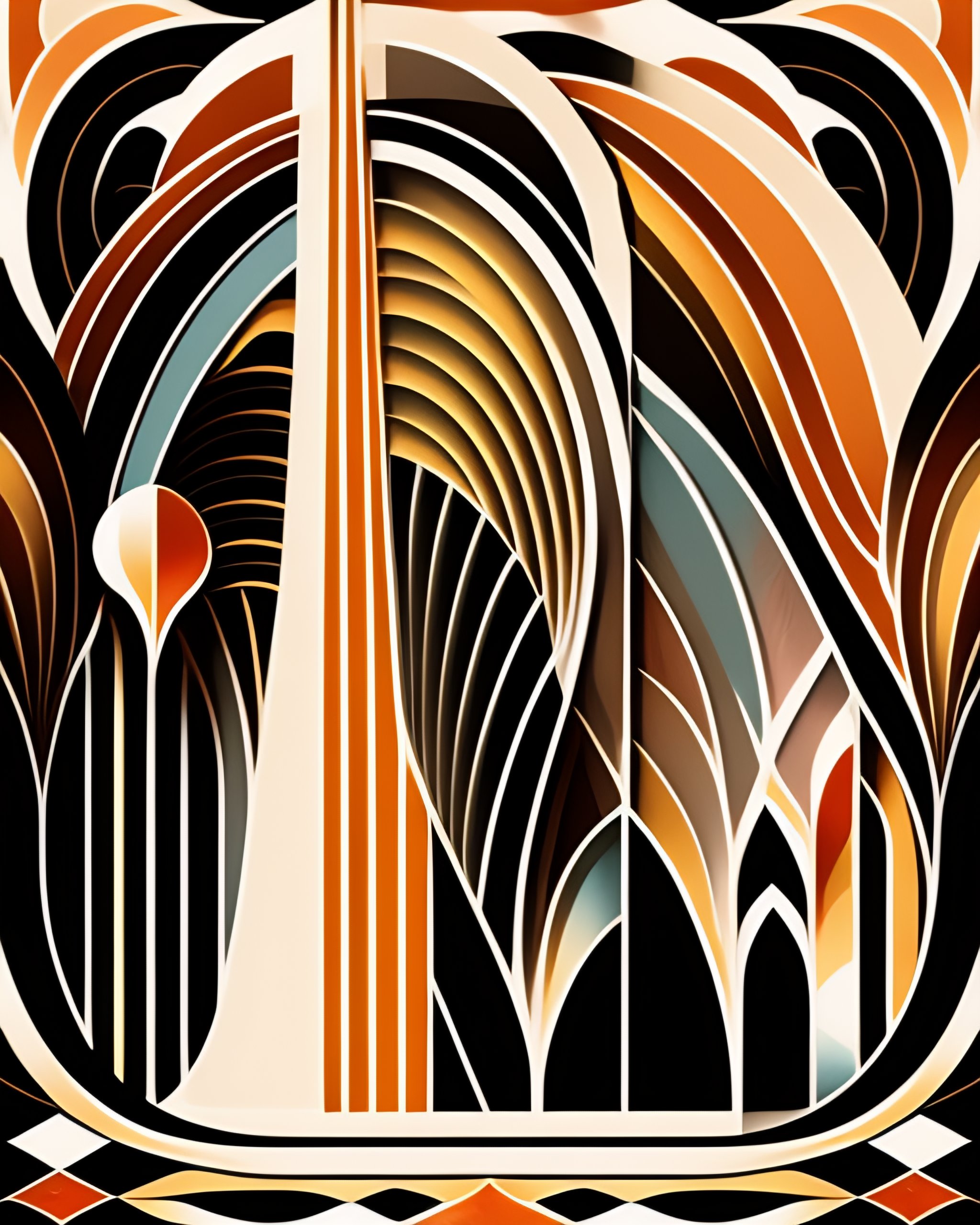 Lexica - Modern hand drawn art deco artistic and elegant shape ...